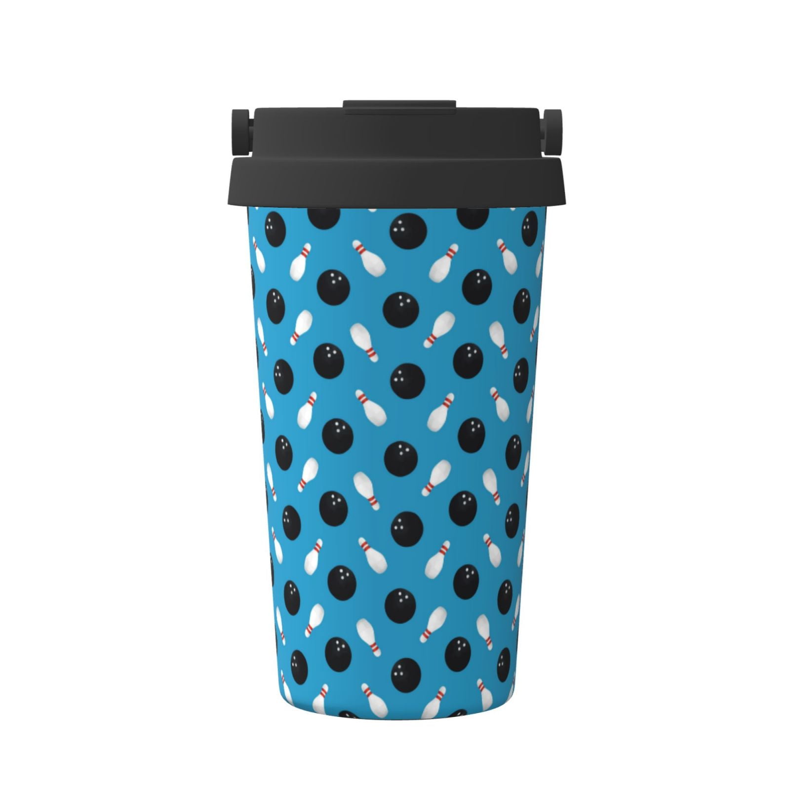 Fotbe Bowling Balls Printed Insulated Travel Coffee Mug Spill Proof ...