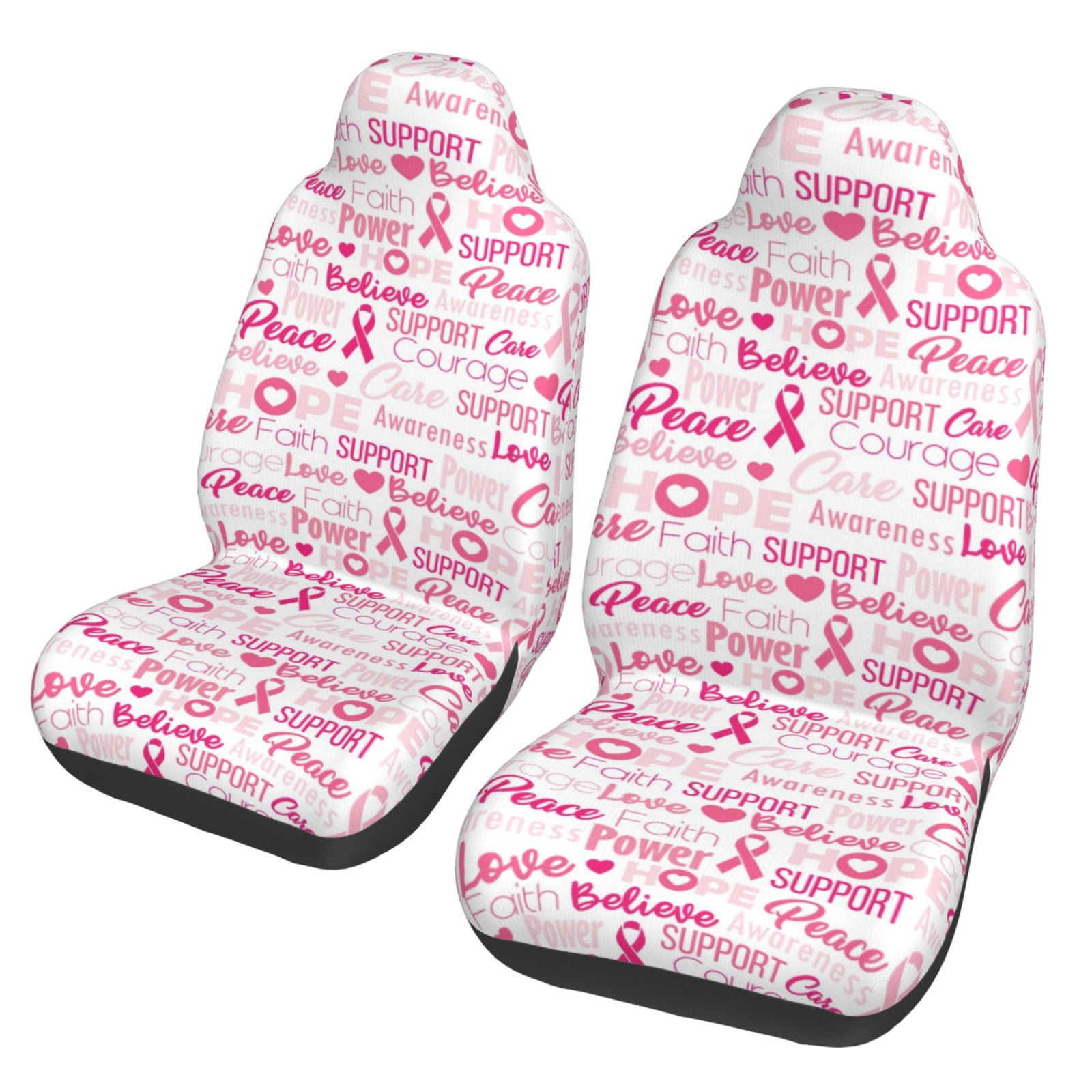 Fotbe Breast Cancer Ribbons Awareness Pattern Automotive Seat Covers ...
