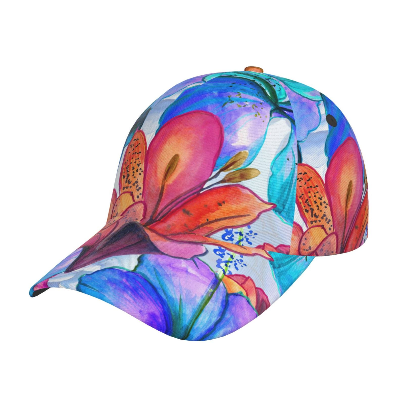 Fotbe Bright Flowers Baseball Cap, Bright Flowers Print Dad Hat,Outdoor ...