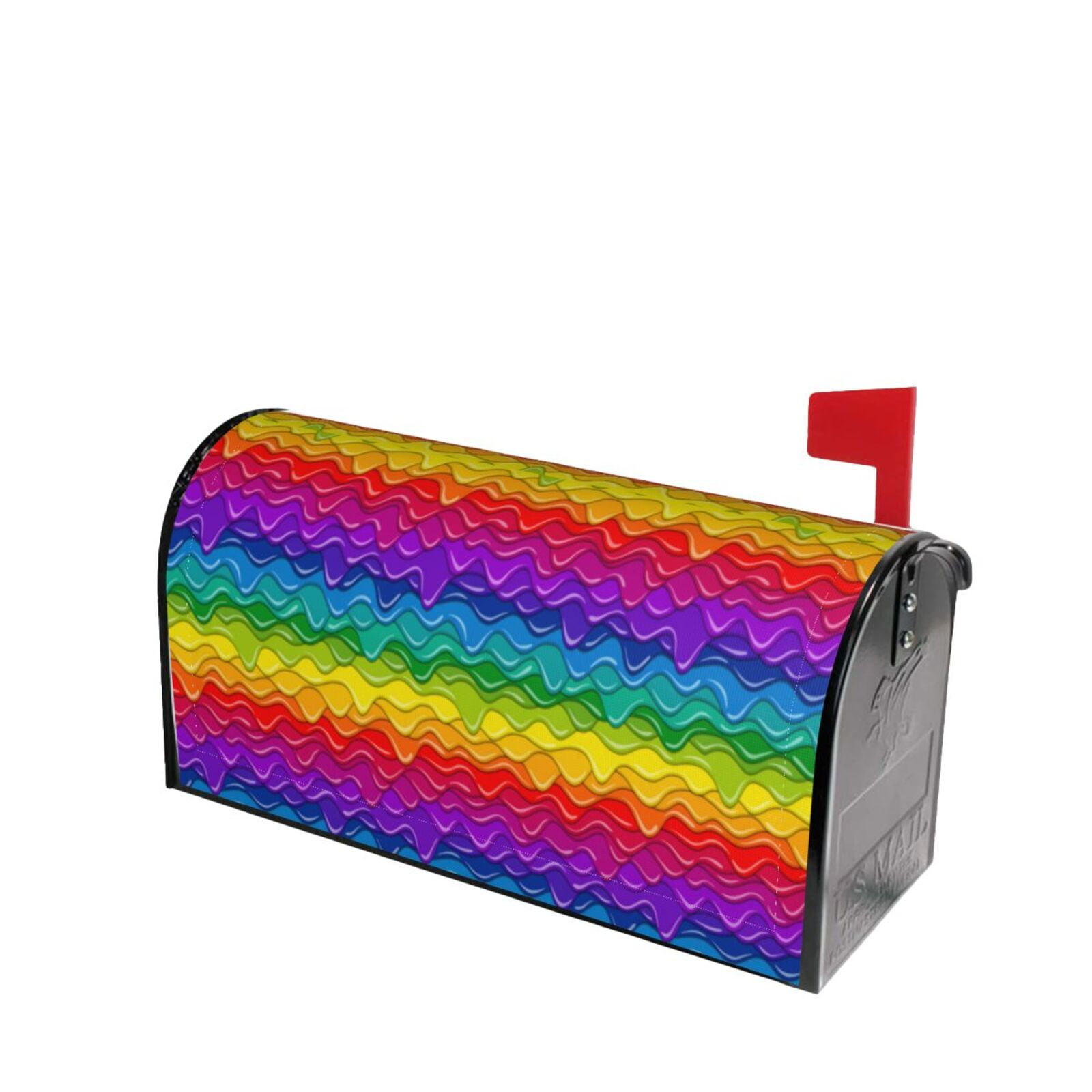 Fotbe Bright Rainbow Mailbox Covers Post Letter Box Cover Garden Decor ...