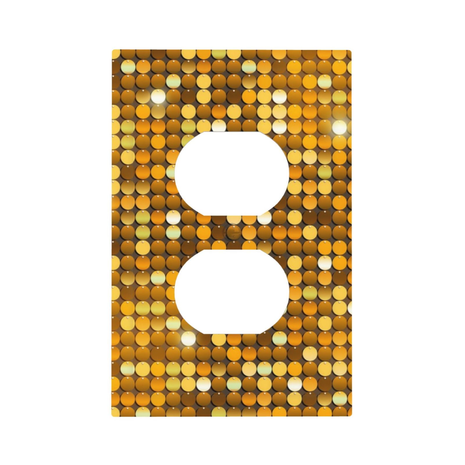 Fotbe Bright Shiny Golden Print Duplex Receptacle Wall Plate, 1-Gang 5. ...