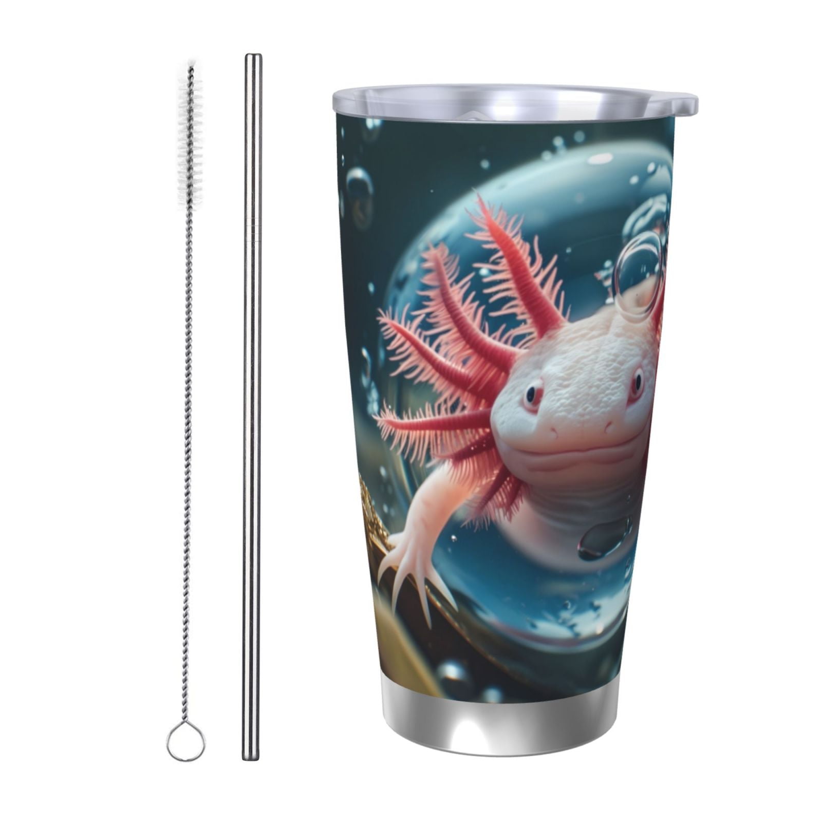 Fotbe Bubbles Axolotl Fantasy Pattern 20 oz Tumbler Stainless Steel ...
