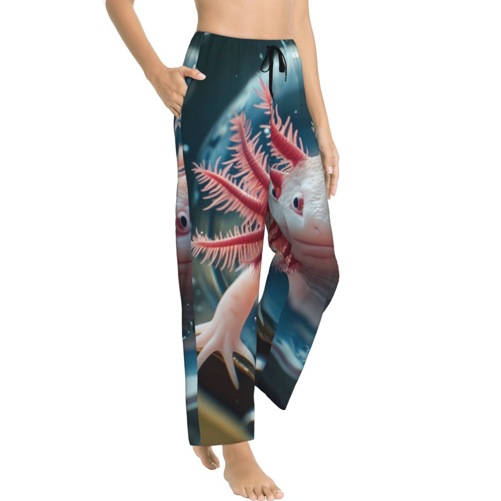 Fotbe Bubbles Axolotl Fantasy Women's Pajama Pants,Sleepwear Pants,Pj ...