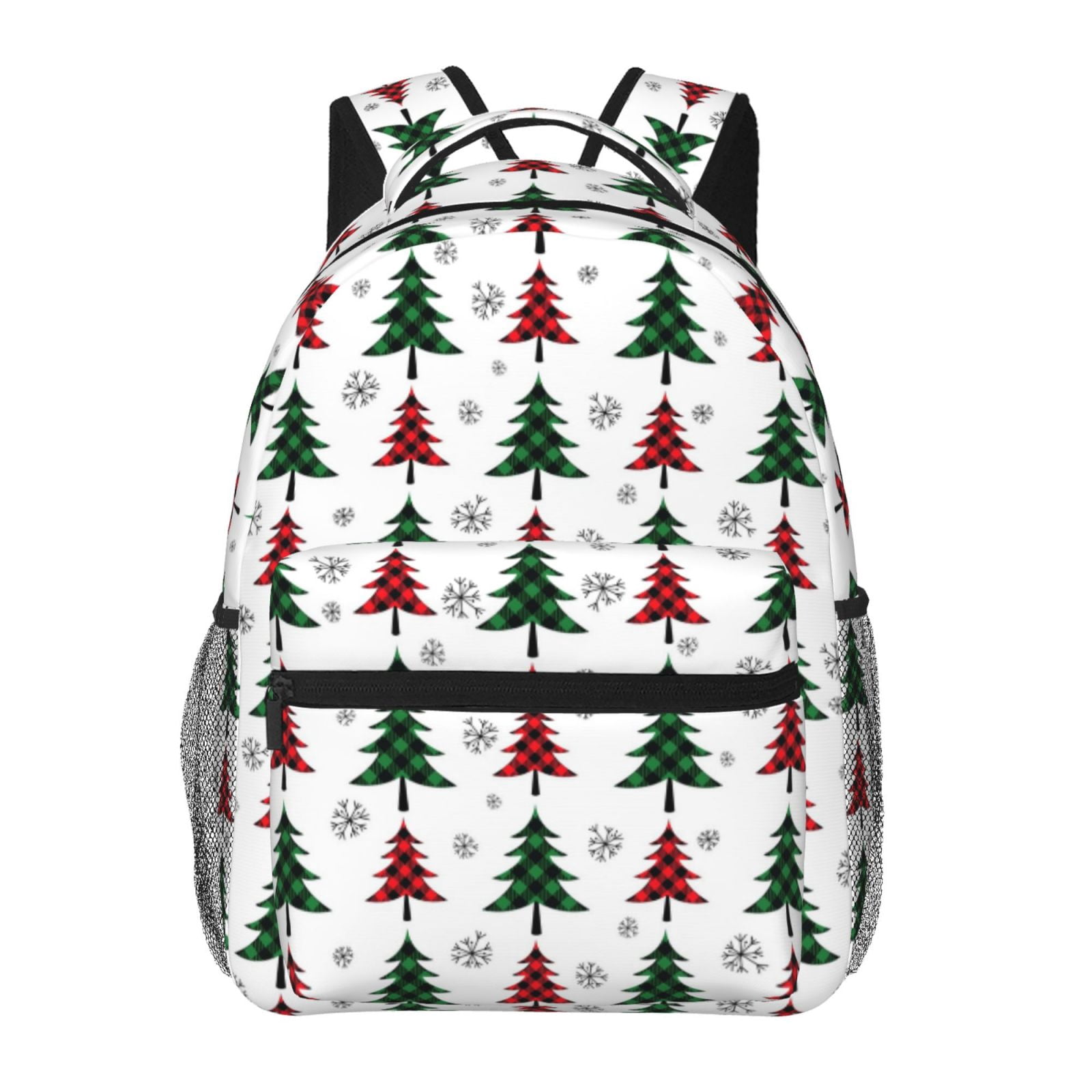Fotbe Buffalo Plaid Christmas Trees Pattern Casual Backpack for School ...