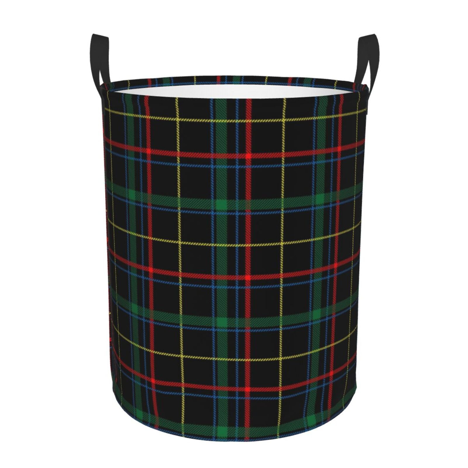Fotbe Buffalo Plaid Dark Green Laundry Basket with Handles, Waterproof ...