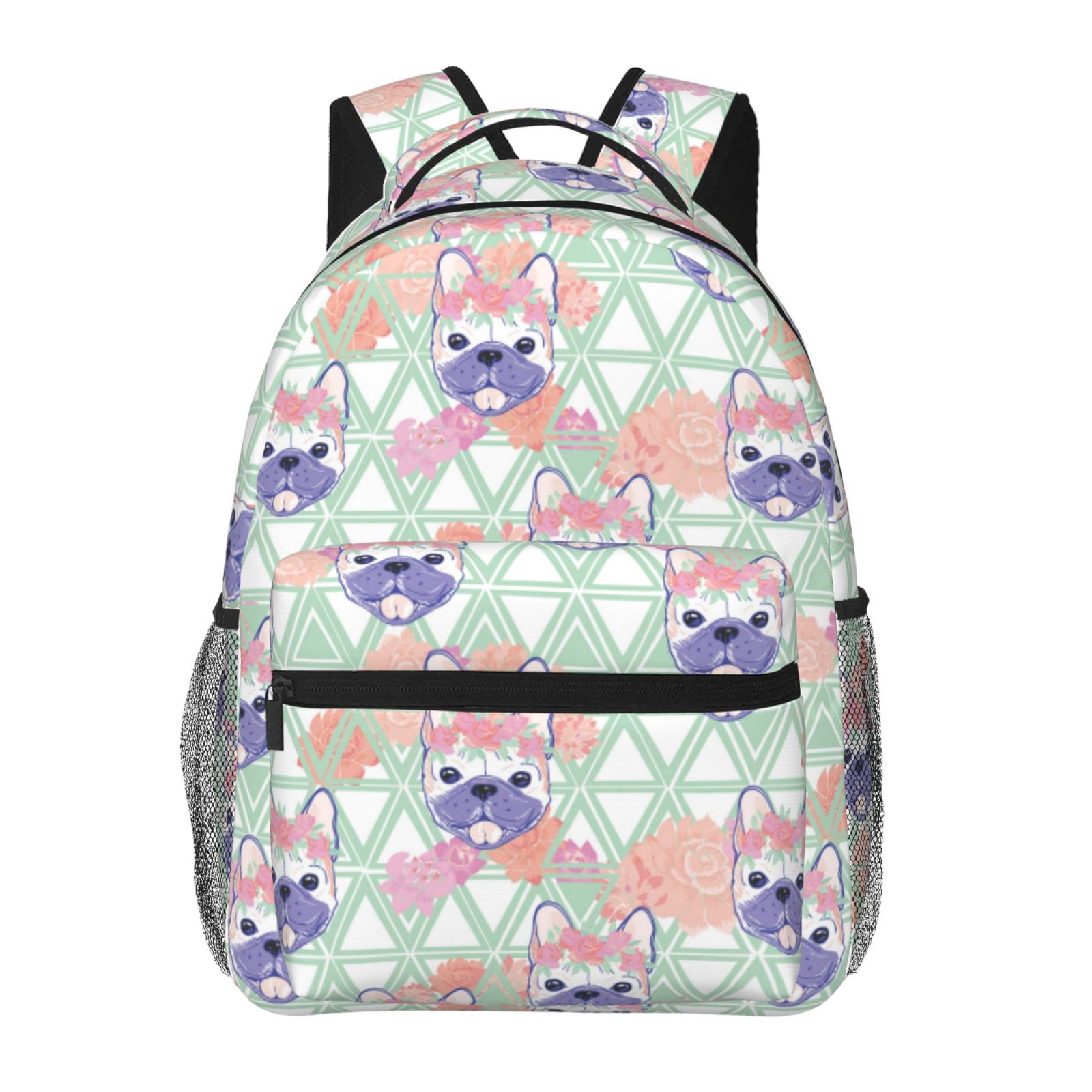 Fotbe Bulldog Pattern Casual Backpack for School, Travel, and Outdoor ...