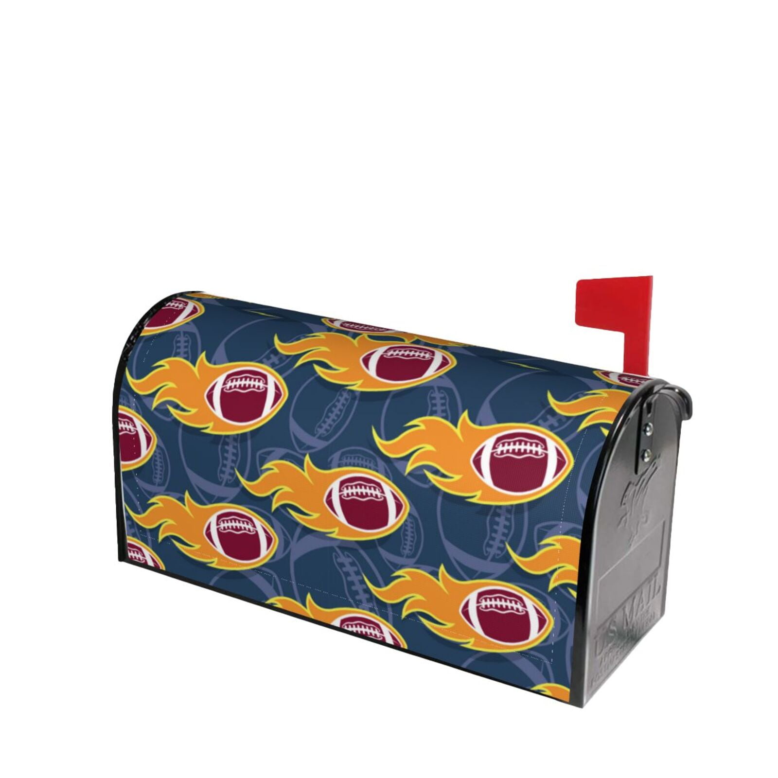 Fotbe Burning Rugby Balls Mailbox Covers Post Letter Box Cover Garden ...