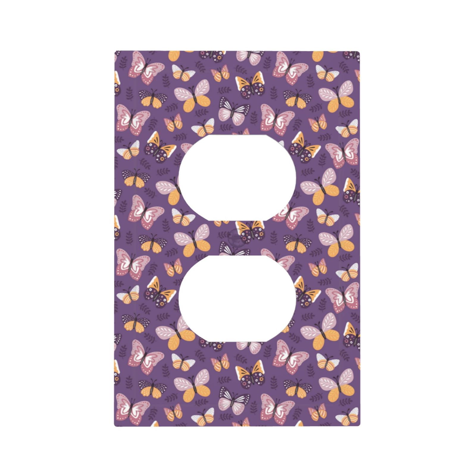 Fotbe Butterflies And Floral Print Duplex Receptacle Wall Plate, 1-Gang ...