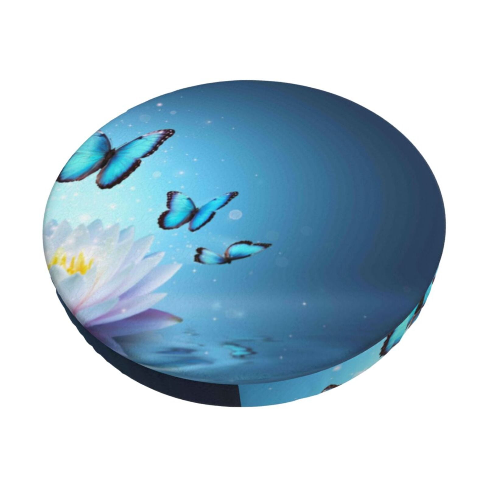 Fotbe Butterflies And Waterlily In Water Stool Covers Round,Waterproof ...