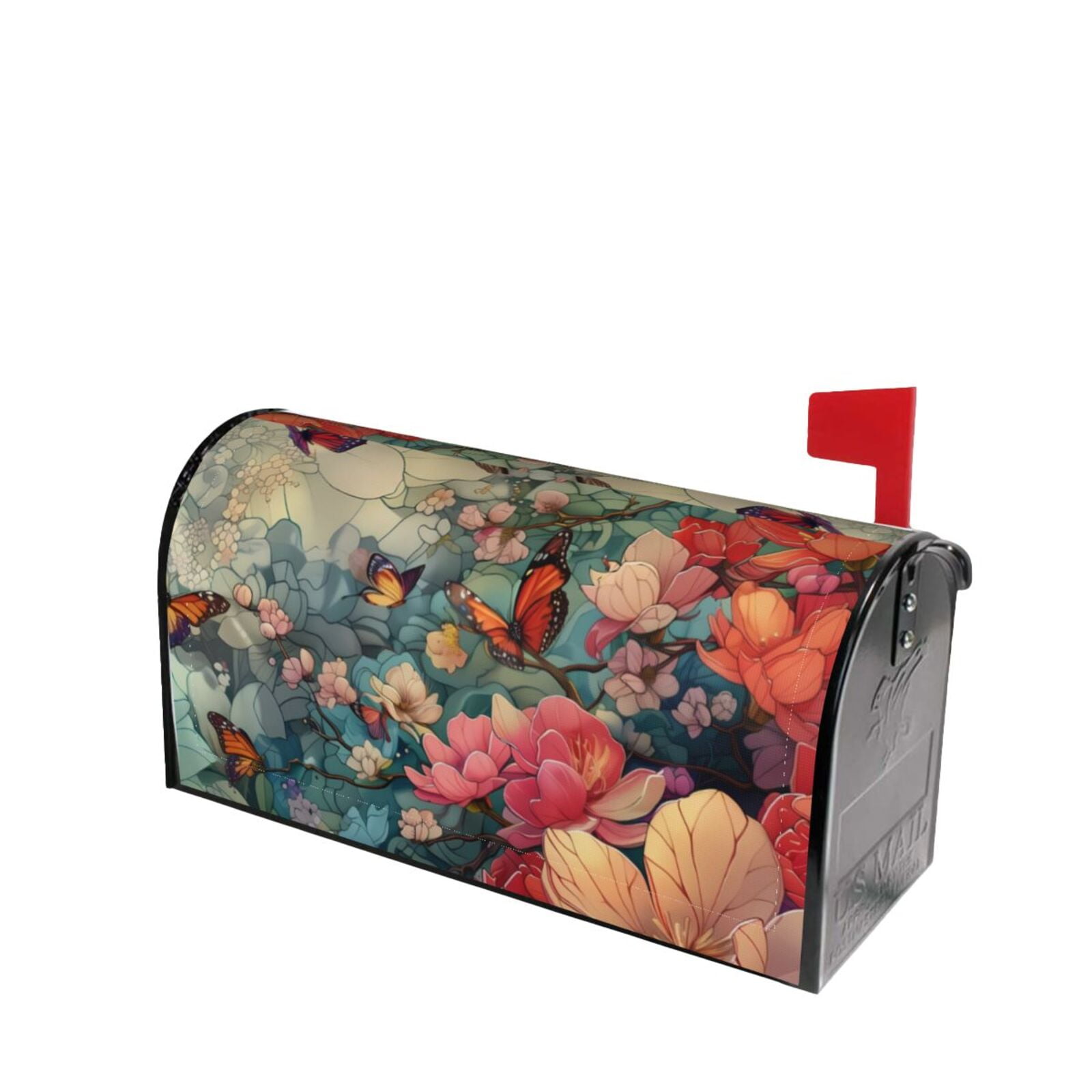Fotbe Butterflies In Blooming Garden Mailbox Covers Post Letter Box ...