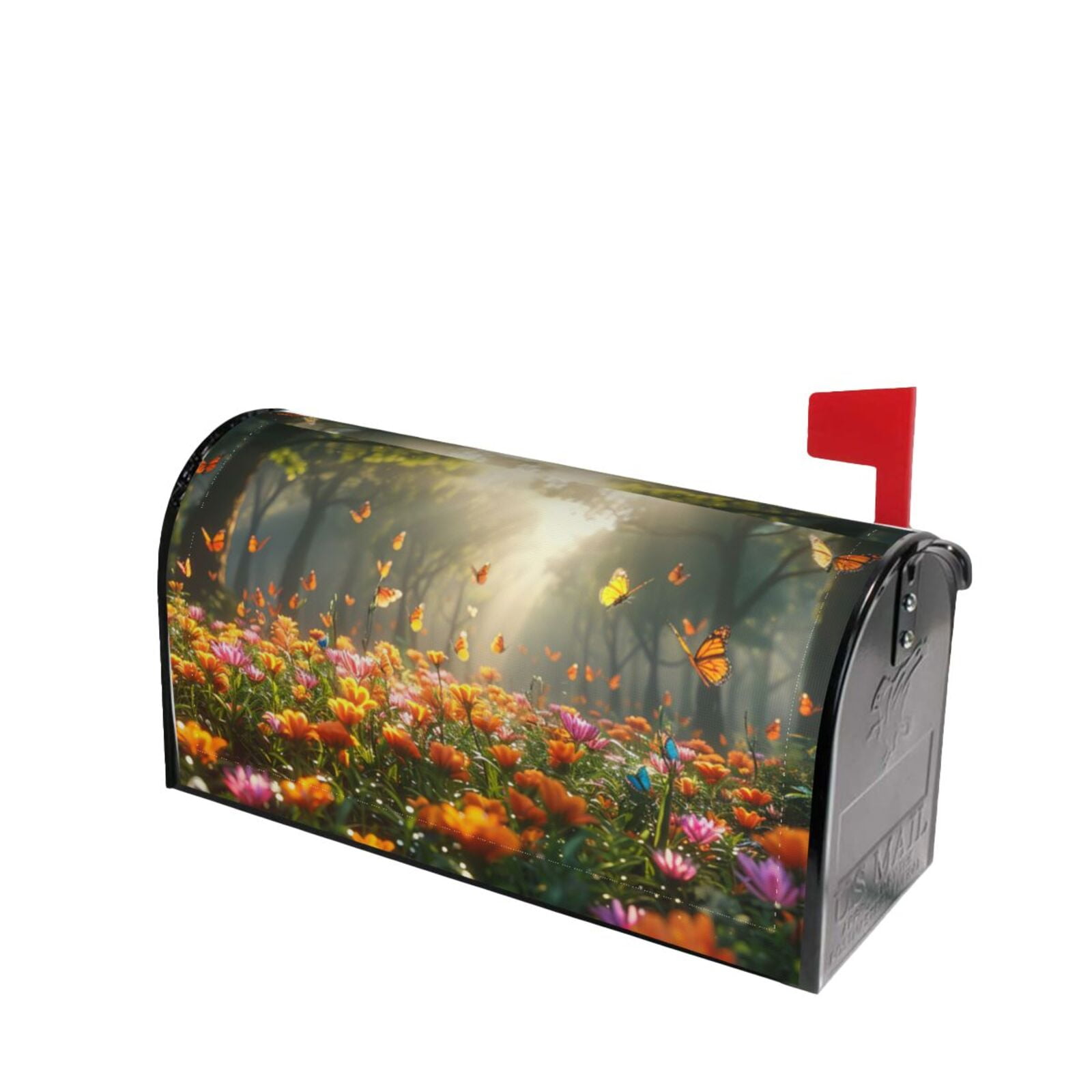Fotbe Butterflies In Flower Field Mailbox Covers Post Letter Box Cover ...