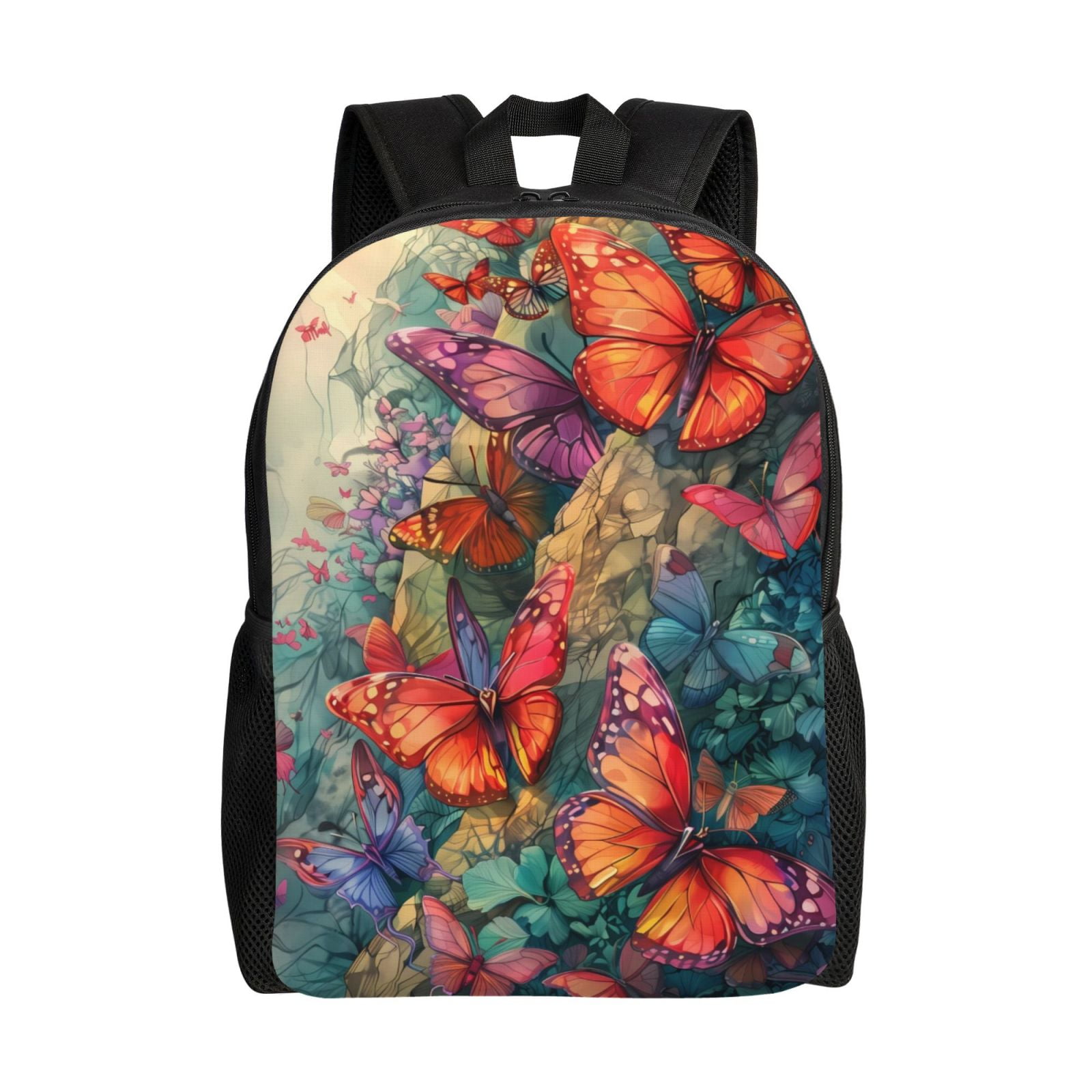 Fotbe Butterflies On Rocky Cliff Travel Laptop Backpack, Business Slim ...