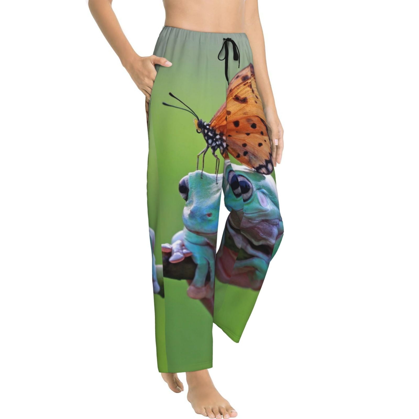 Fotbe Butterfly Landing On Head Dumpy Frog Women's Pajama Pants ...