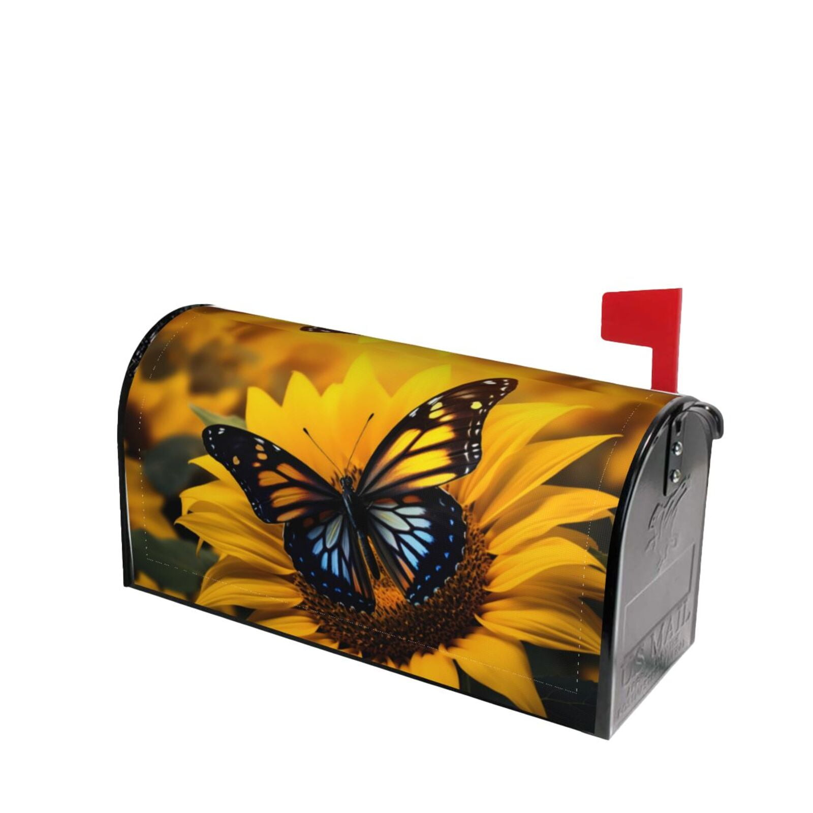 Fotbe Butterfly On Sunflower Mailbox Covers Post Letter Box Cover ...