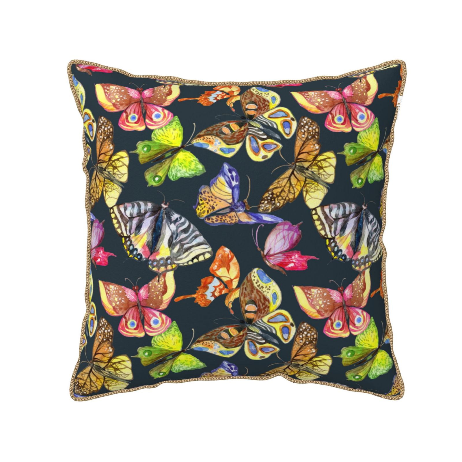 Fotbe Butterfly Wild Insect Pattern Velvet Decorative Throw Pillow ...