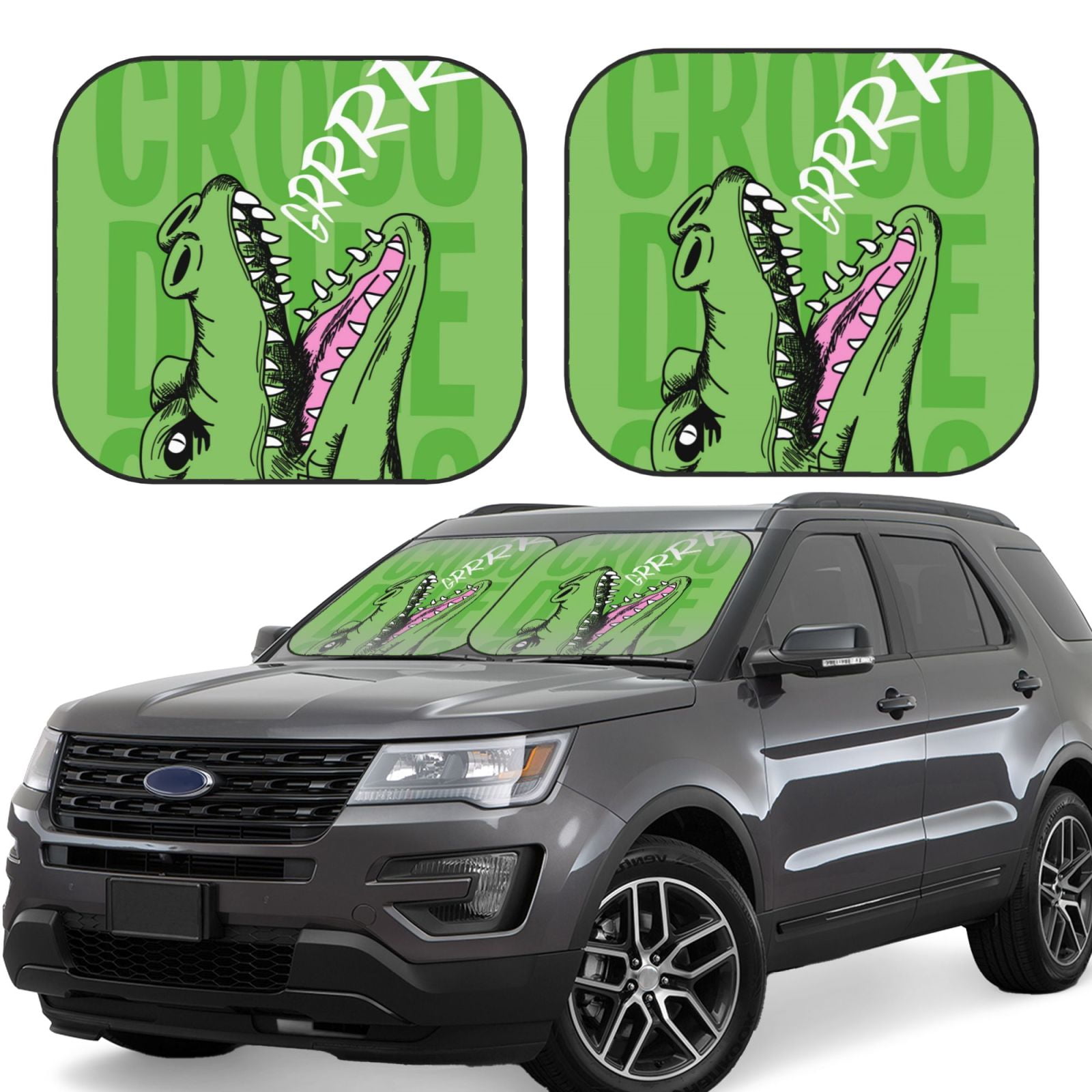 Fotbe CROCODILE HEAD 2-Piece Car Windshield Sun Shade | Sun Blocker for ...