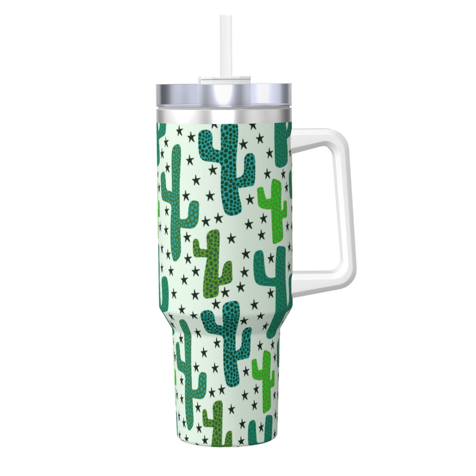 Fotbe Cactus 1 Pattern 40oz Ice Bully With Handle And Straw Stainless ...