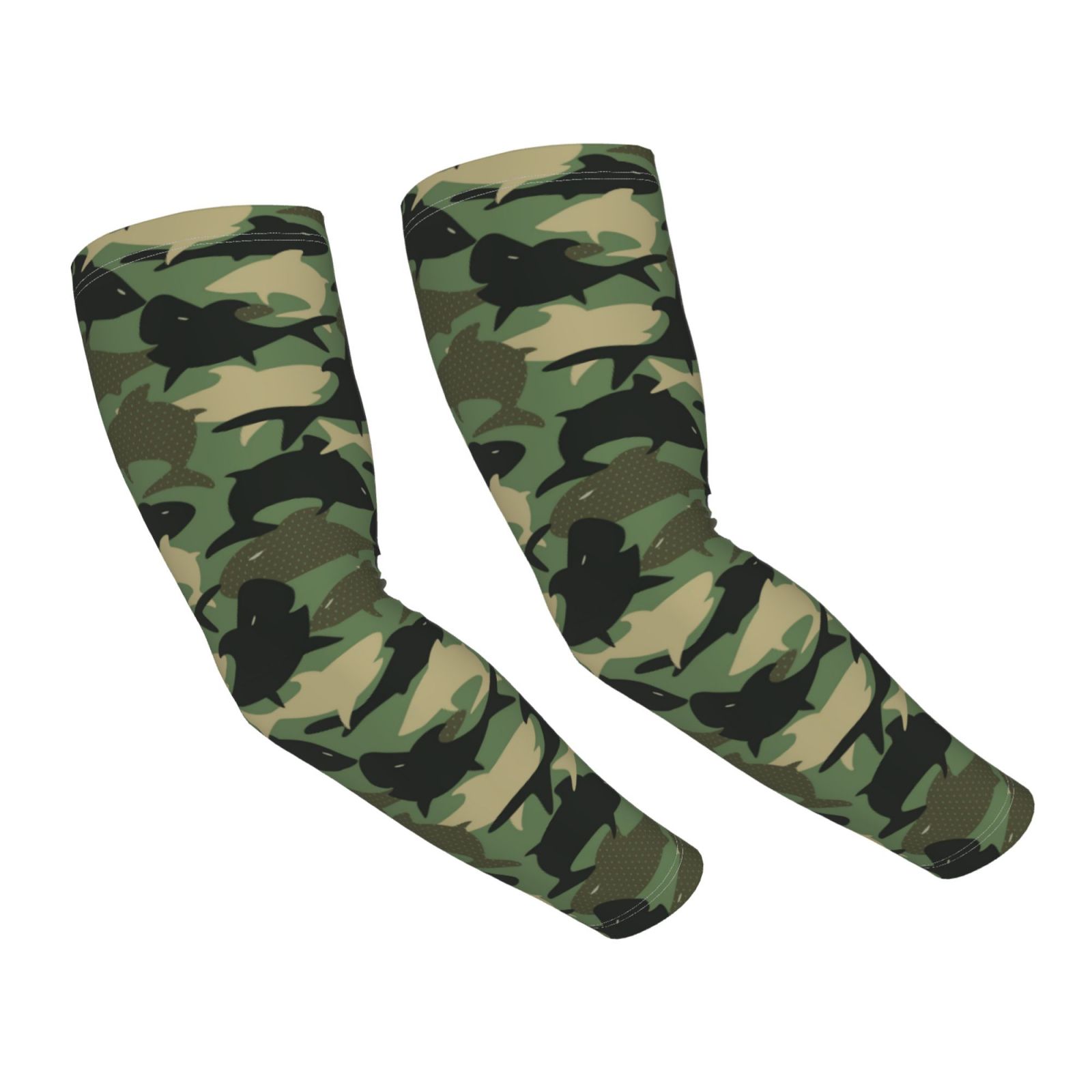 Fotbe Camouflage Shark UV Sun Protection Arm Sleeves - Tattoo Cover Up ...