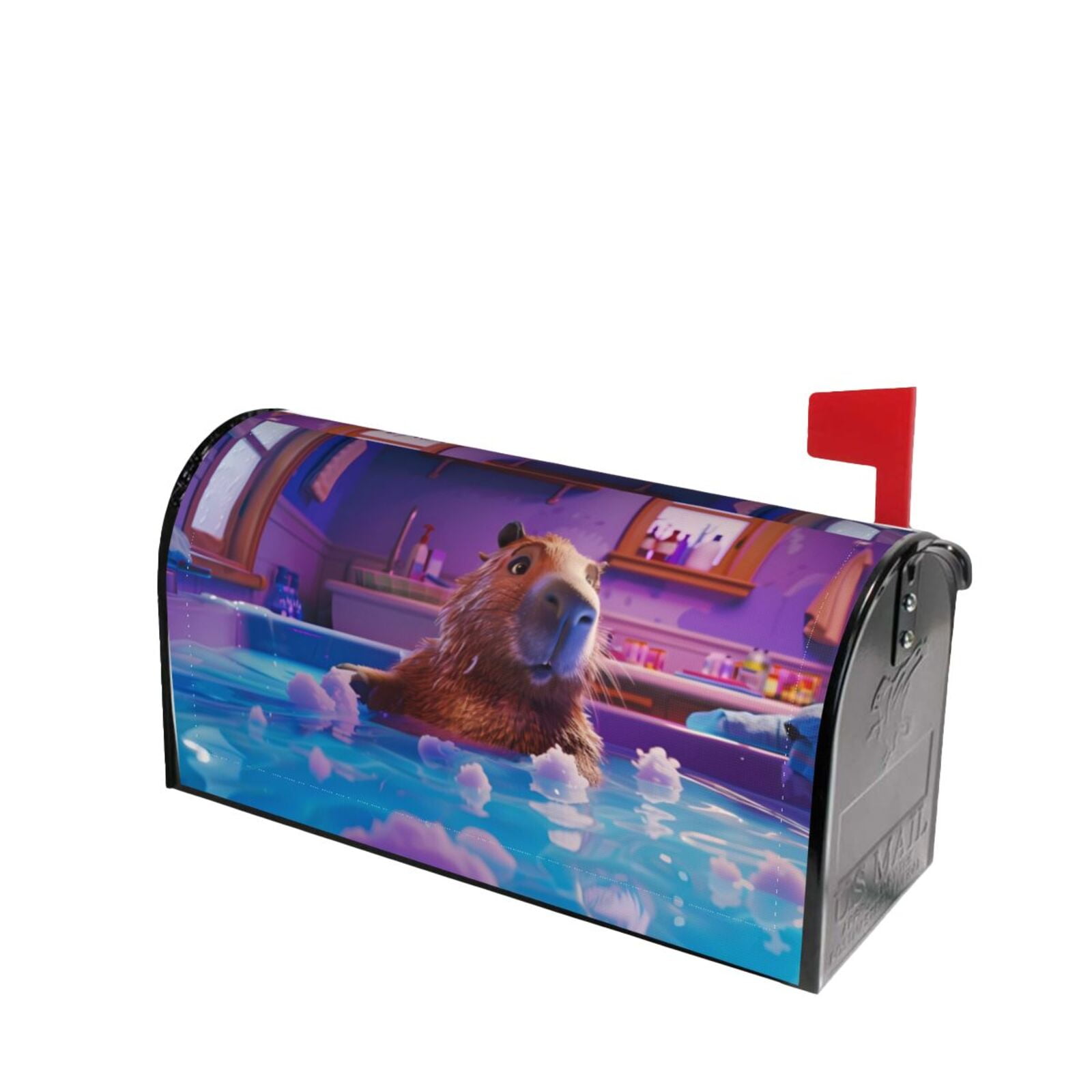 Fotbe Capybara Bathtub Fun Mailbox Covers Post Letter Box Cover Garden ...