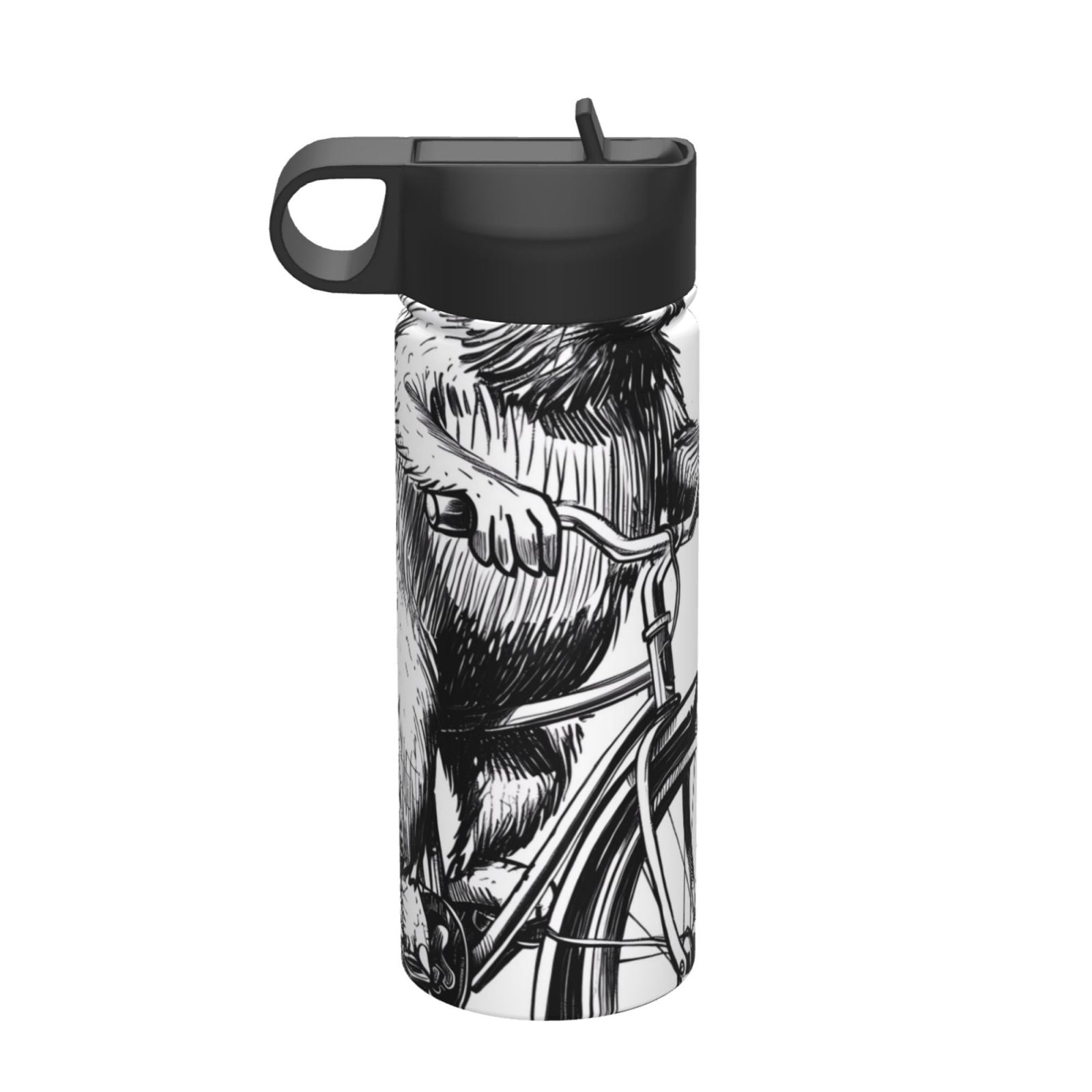 Fotbe Capybara Riding Bicycle Pattern 18oz Sports Insulated Kettle ...