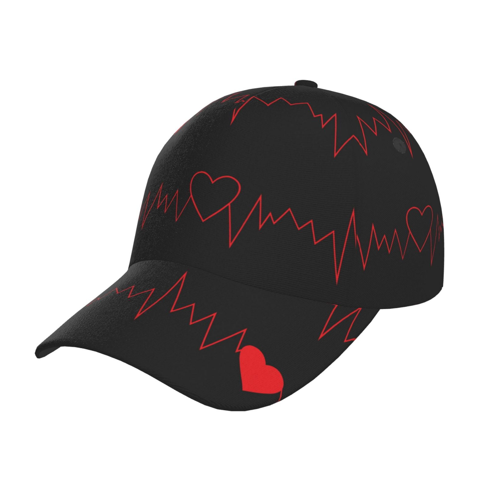 Fotbe Cardiogram And Heart Baseball Cap, Cardiogram And Heart Print Dad ...