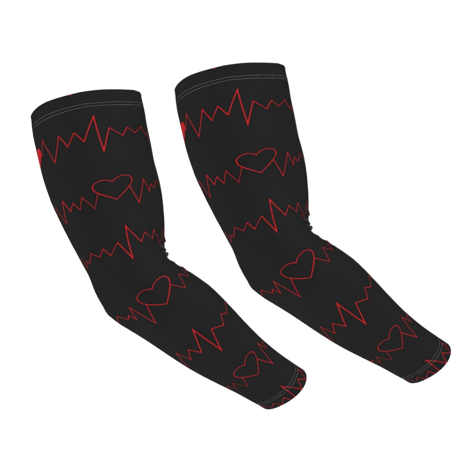 Fotbe Cardiogram and Heart UV Sun Protection Arm Sleeves - Tattoo Cover ...
