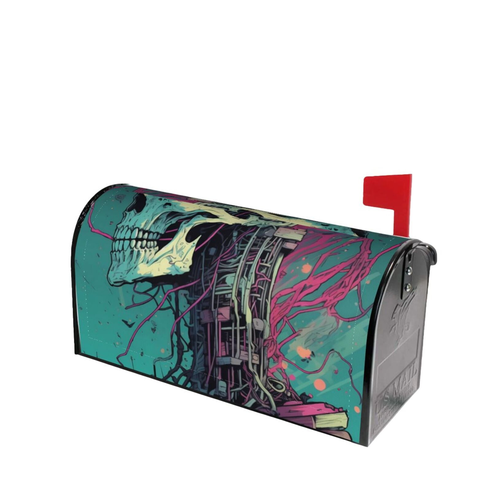 Fotbe Cartoon Art Skull Mailbox Covers Post Letter Box Cover Garden ...