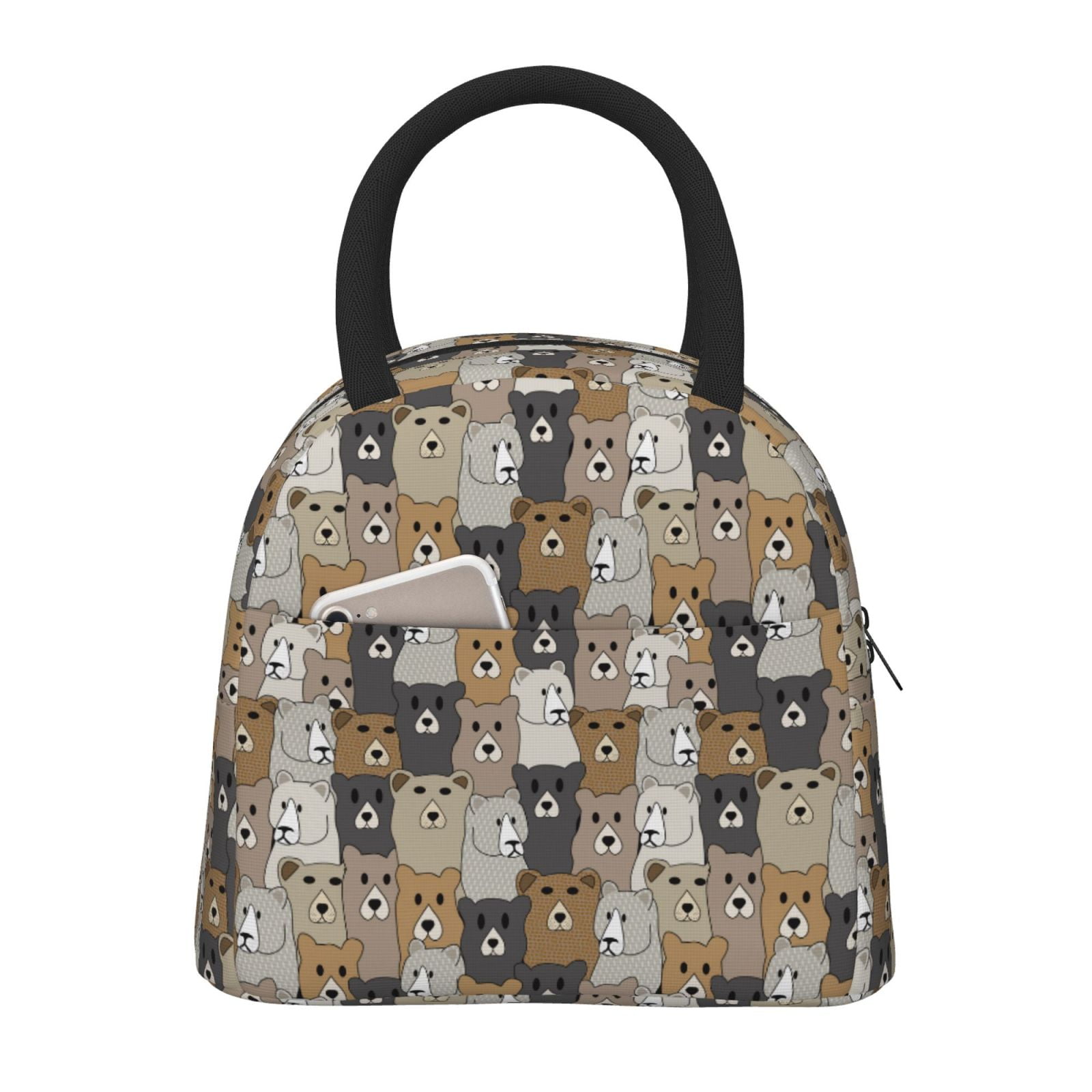 Fotbe Cartoon Bear Pattern Lunch Bag, Insulated Lunch Box, Small ...