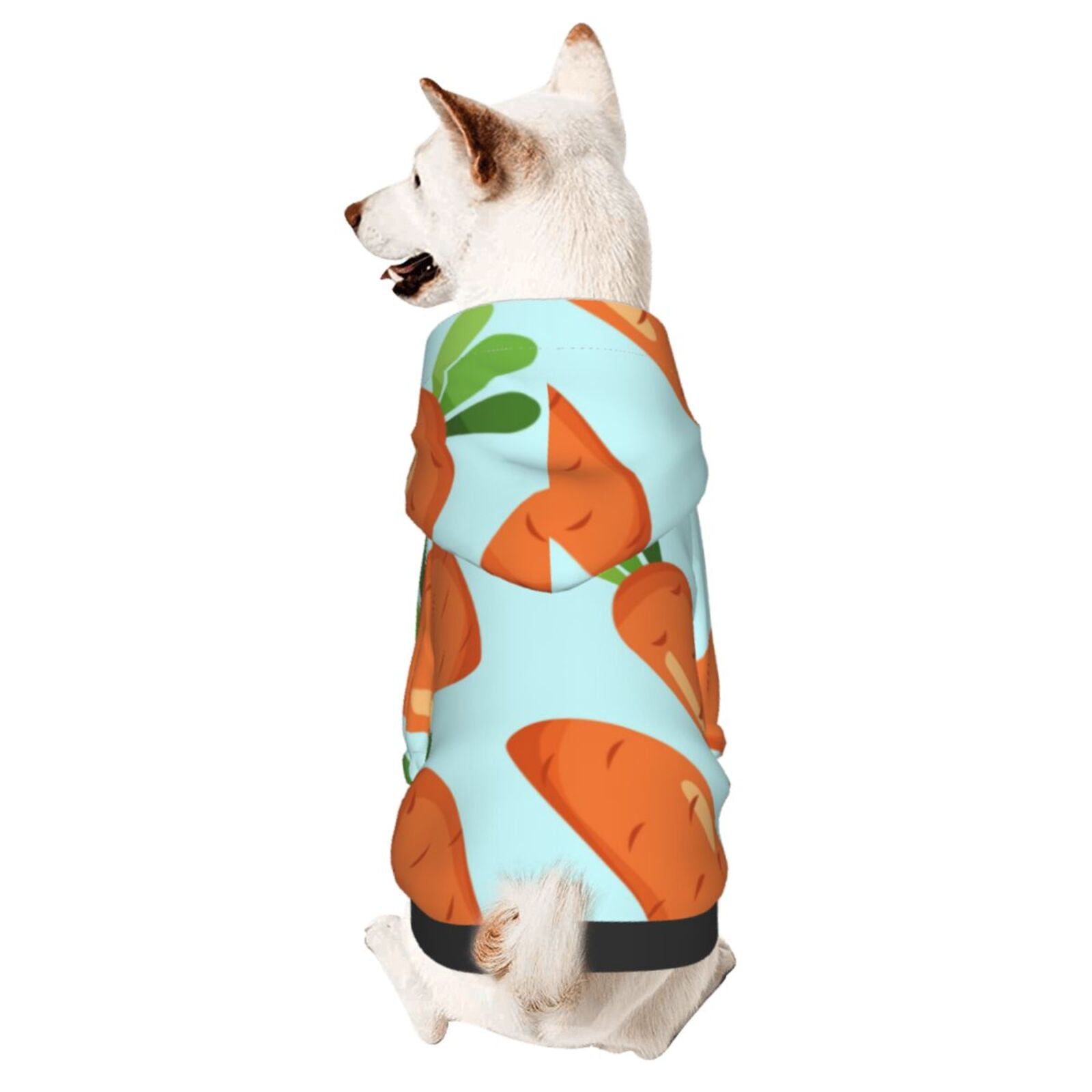 Fotbe Cartoon Carrot Print Small Dog Sweater Hoodies Pet Grey Hooded ...