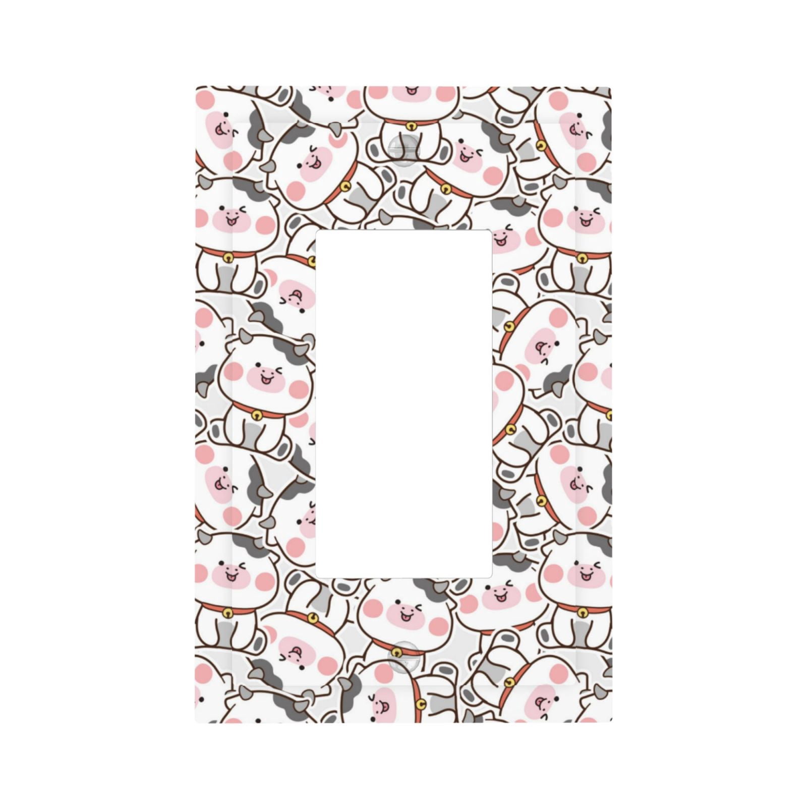 Fotbe Cartoon Cow Print Duplex Receptacle Wall Plate, 1-Gang 5.0" x3.0 ...