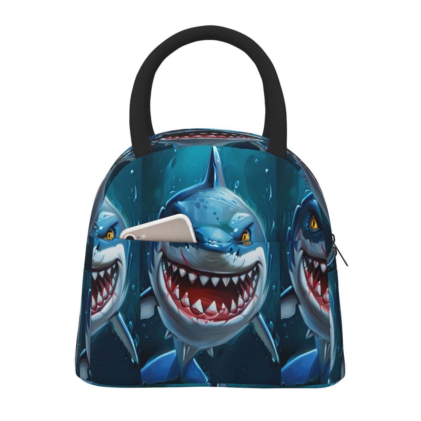 Fotbe Cartoon Cute Shark Pattern Lunch Bag, Insulated Lunch Box, Small ...