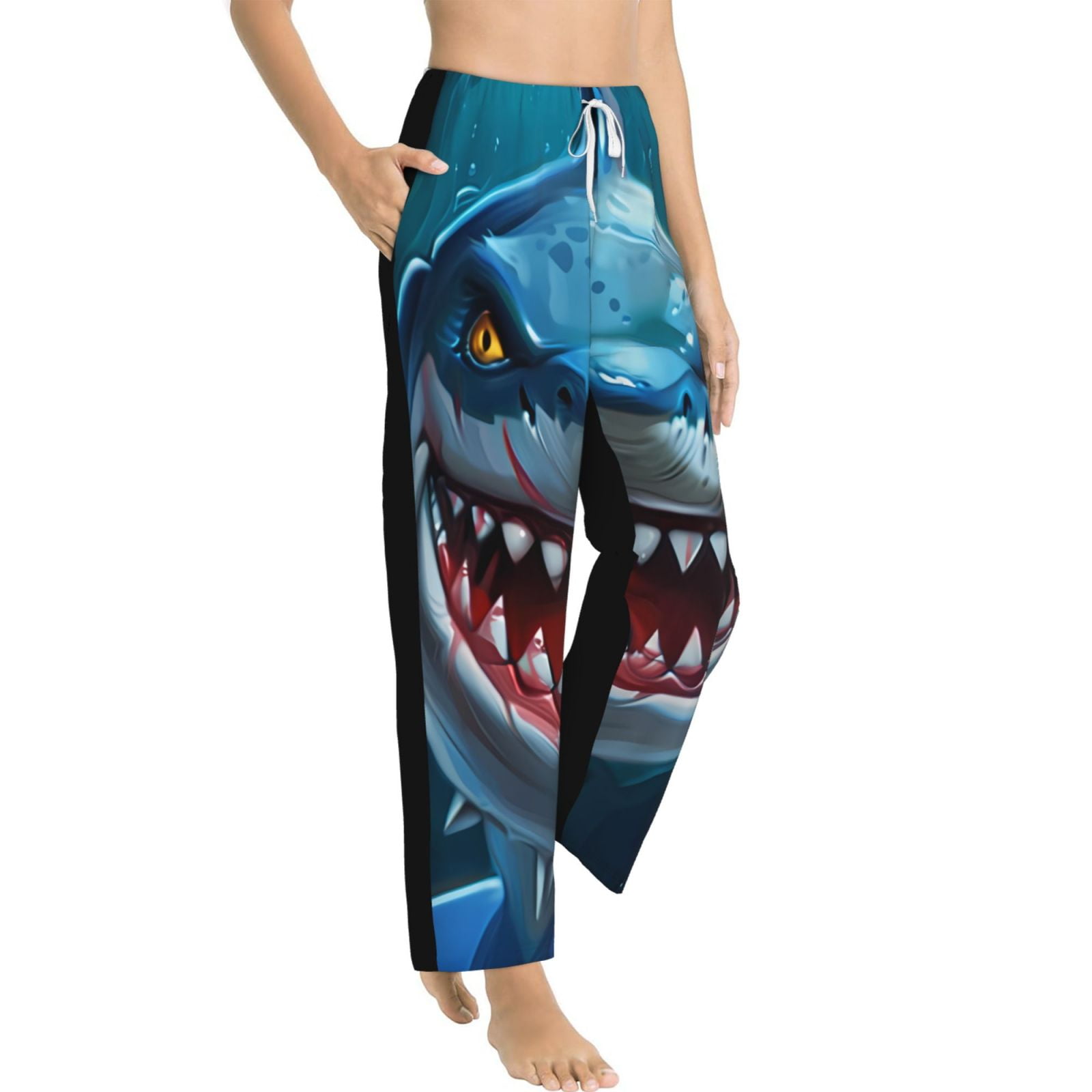 Fotbe Cartoon Cute Shark Women's Pajama Pants,Sleepwear Pants,Pj ...