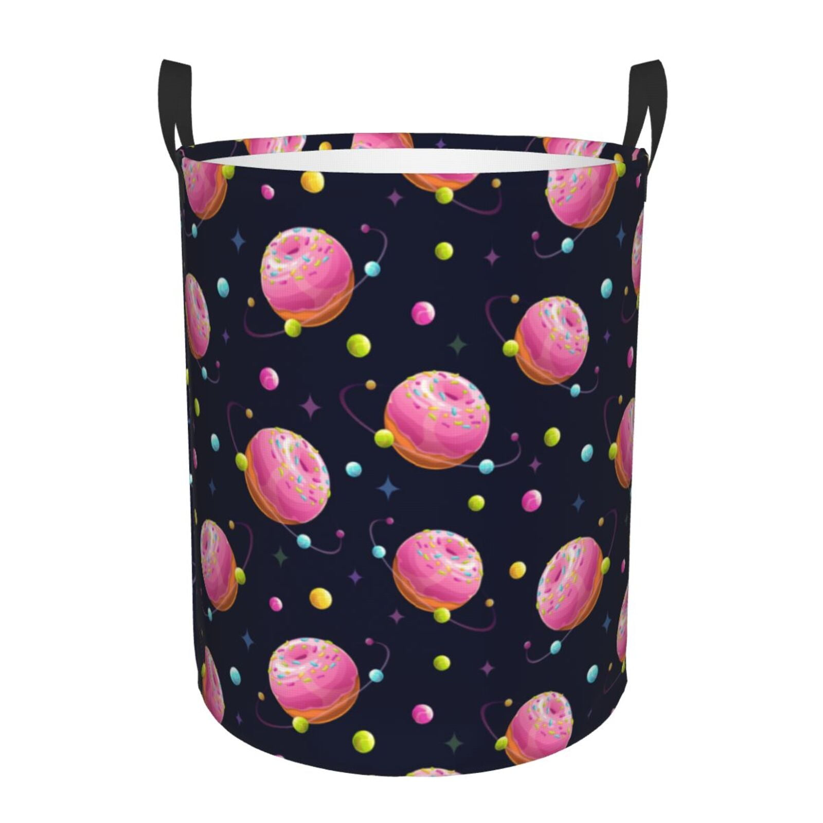 Fotbe Cartoon Donut Planets Laundry Basket with Handles, Waterproof ...
