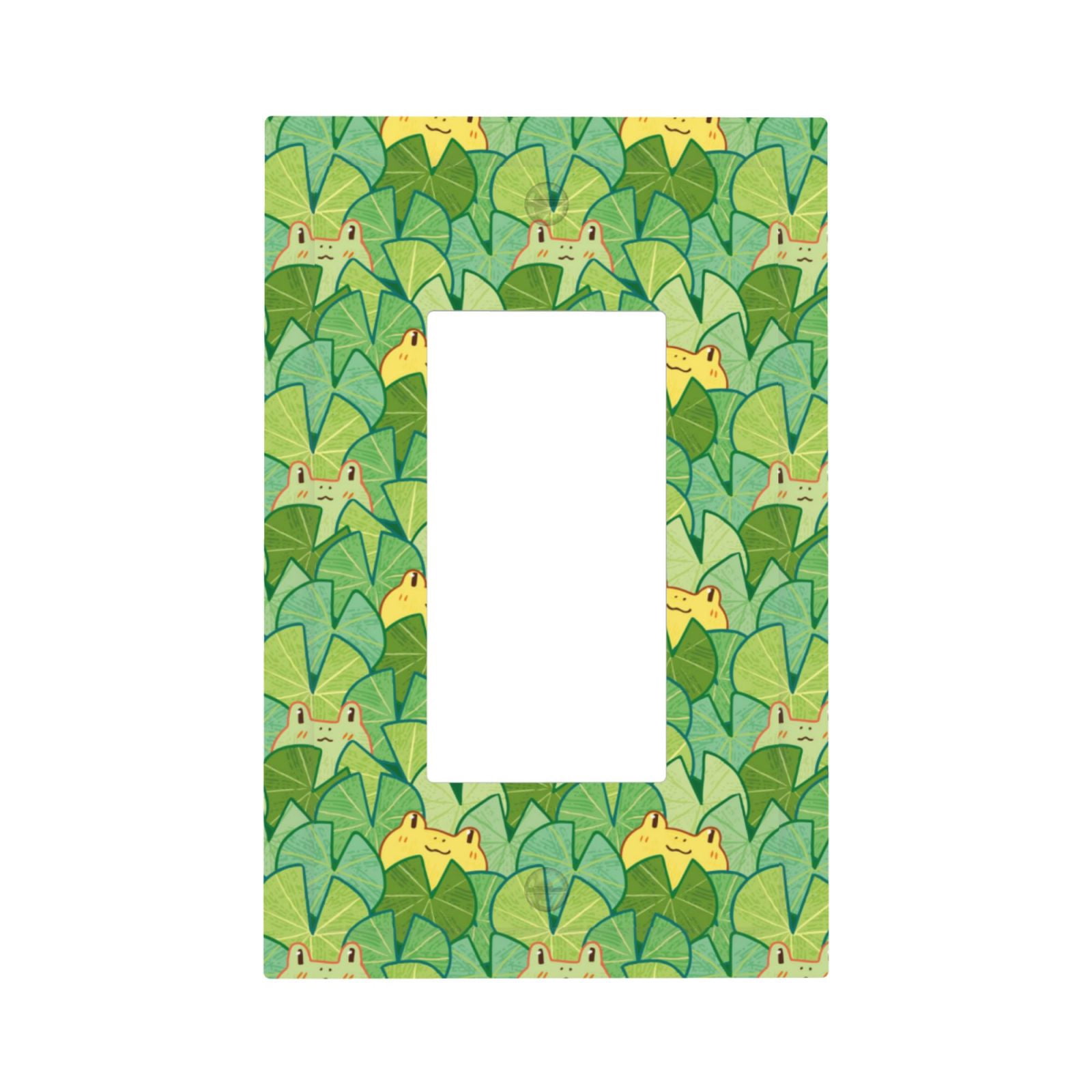 Fotbe Cartoon Frog And Lotus Leaf Print Duplex Receptacle Wall Plate, 1 ...