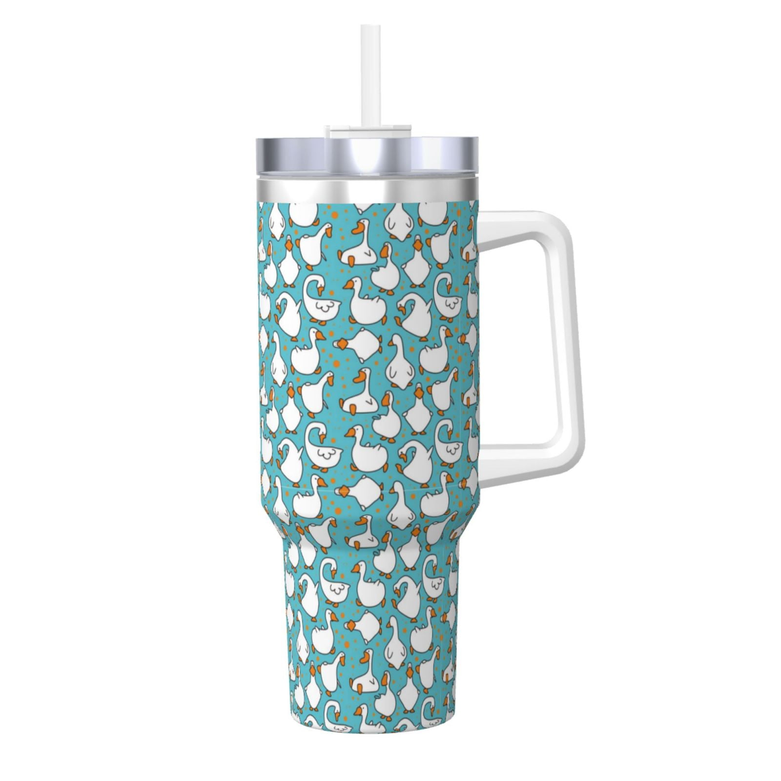 Fotbe Cartoon Funny Goose Pattern 40oz Ice Bully With Handle And Straw ...