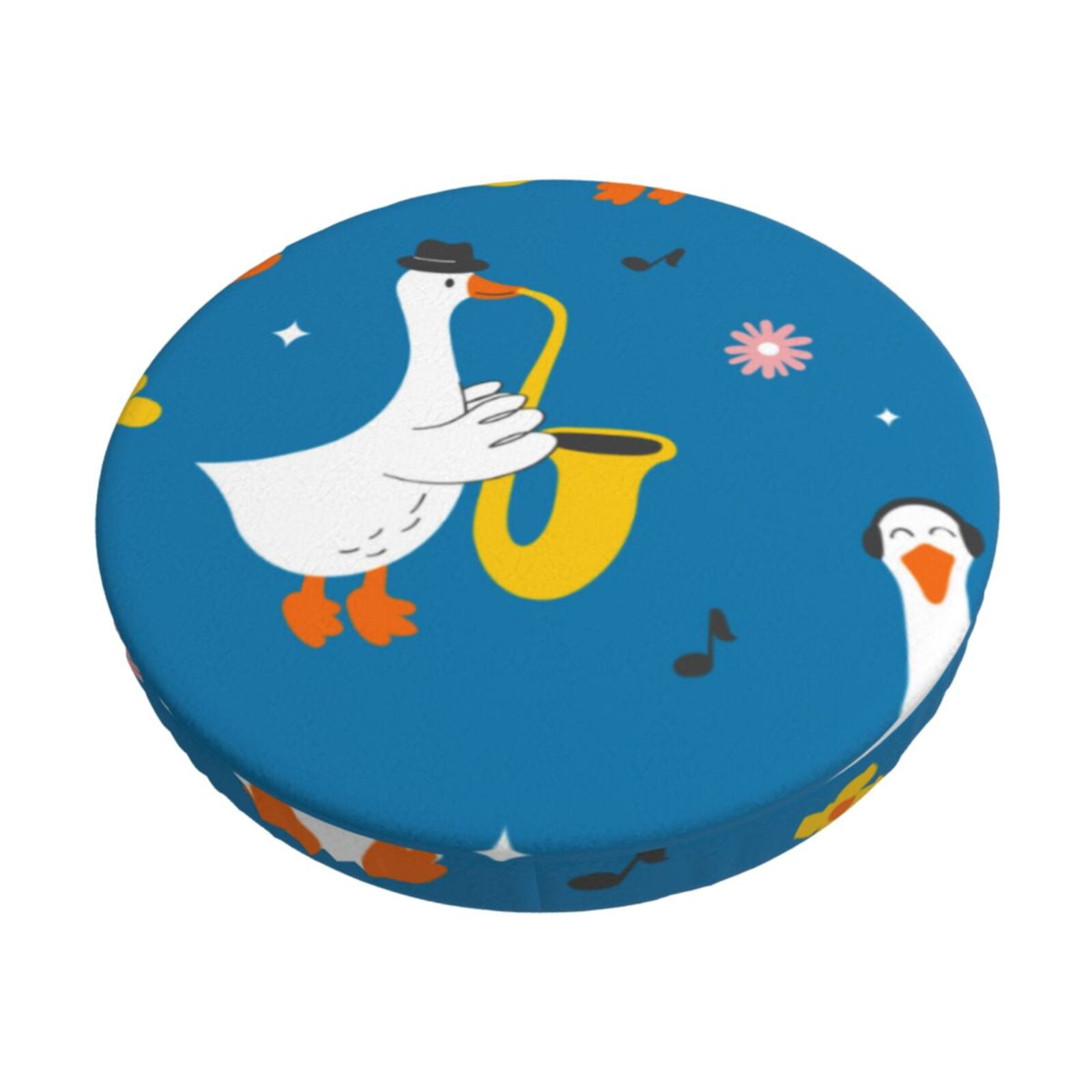 Fotbe Cartoon Goose Stool Covers Round,Waterproof Round Bar Stool ...