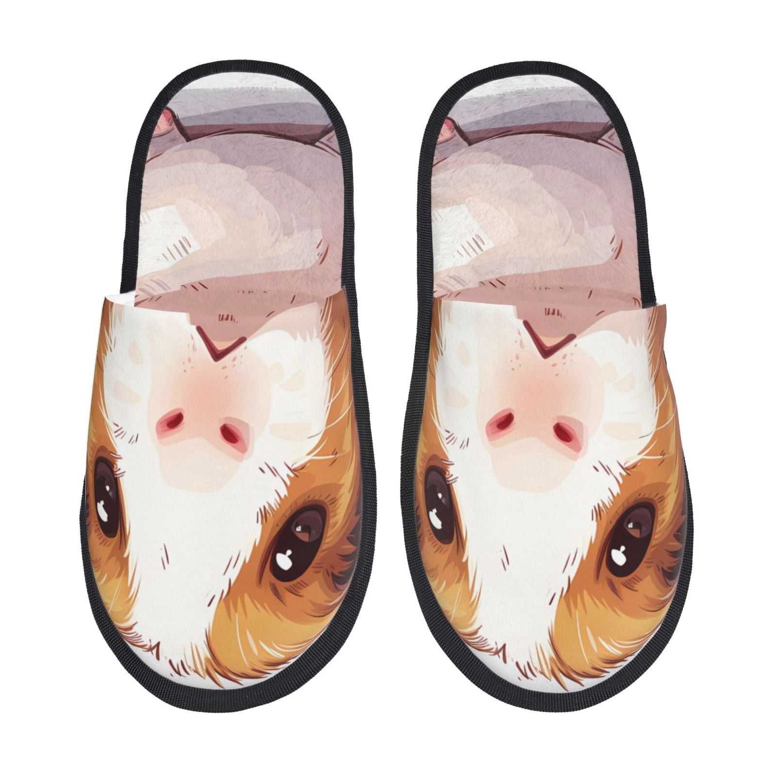 Fotbe Cartoon Guinea Pig Pattern Women's Fuzzy Slippers Plush Slippers ...