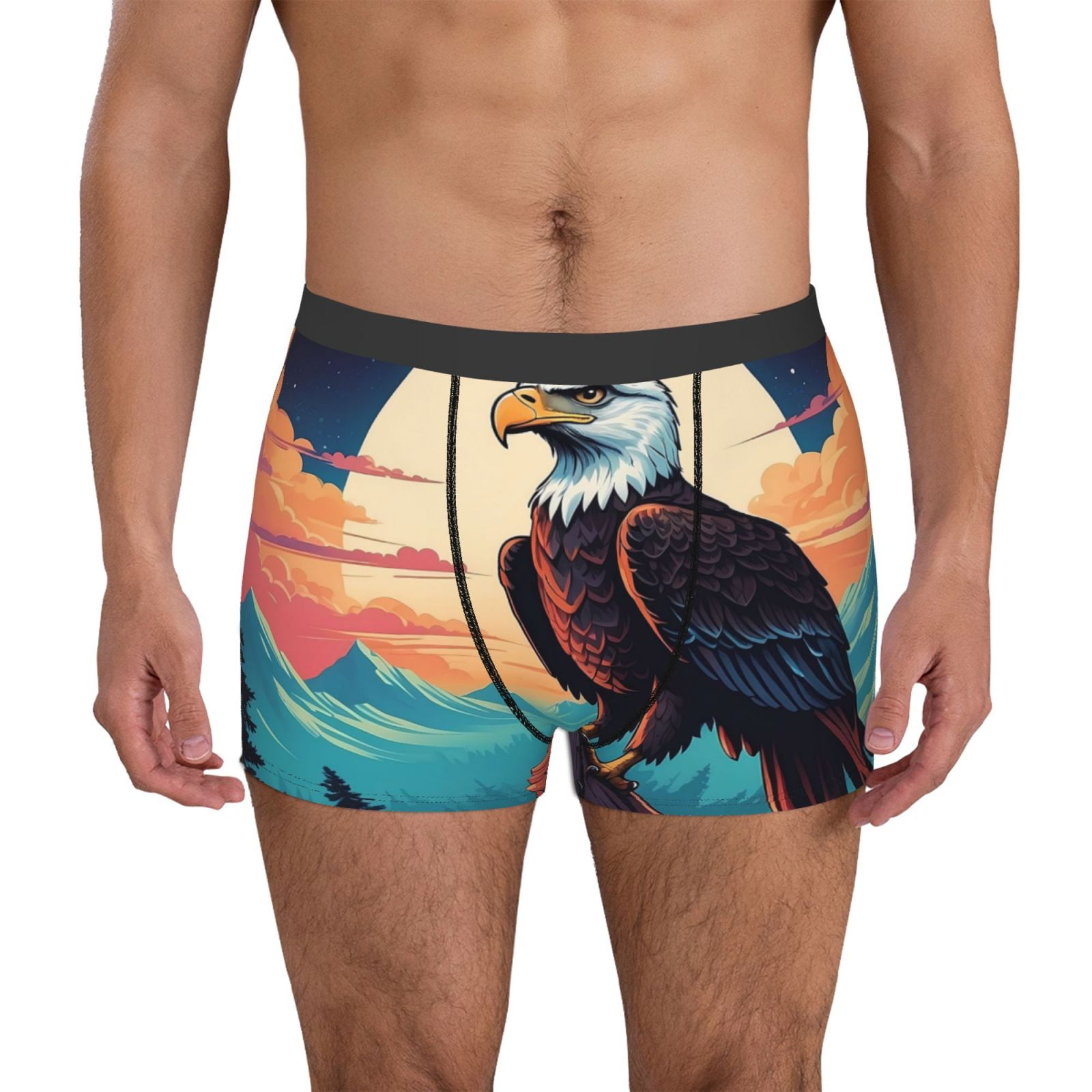 Fotbe Cartoon Iceberg Bald Eagle Men’s Total Support Pouch Boxer Briefs, X-Temp Cooling ...