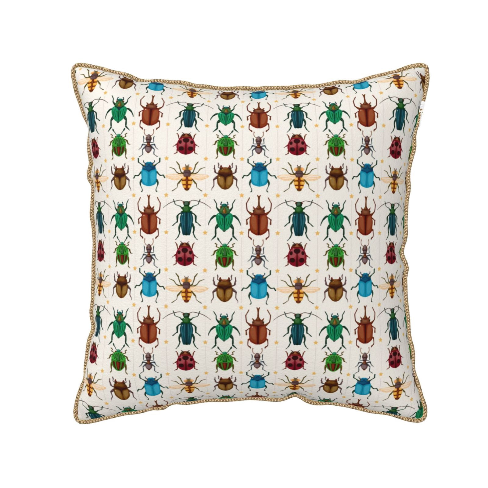 Fotbe Cartoon Insects Pattern Velvet Decorative Throw Pillow Covers ...