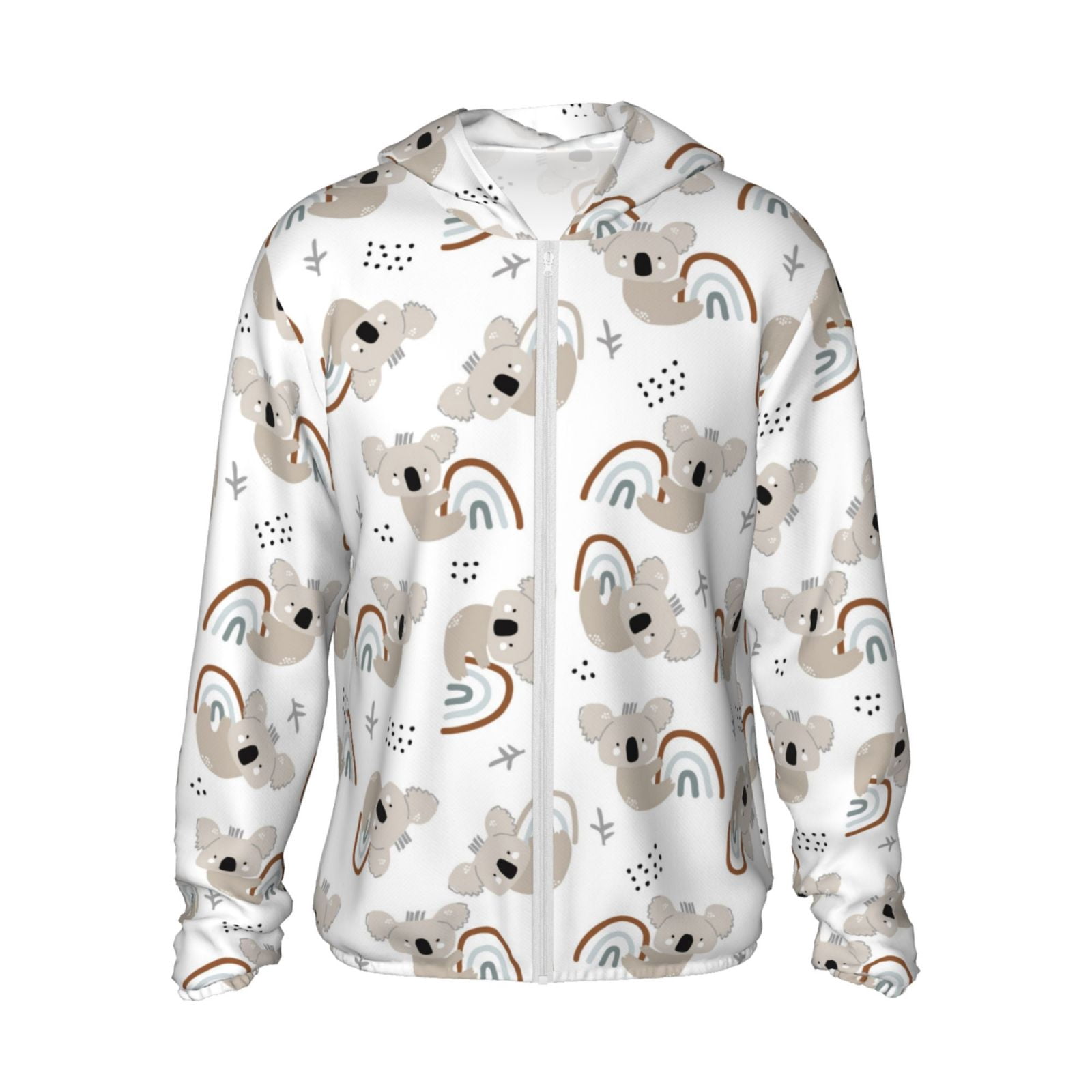 Fotbe Cartoon Koala Men's Women's UPF 50+ Sun Protection Jacket Hooded ...