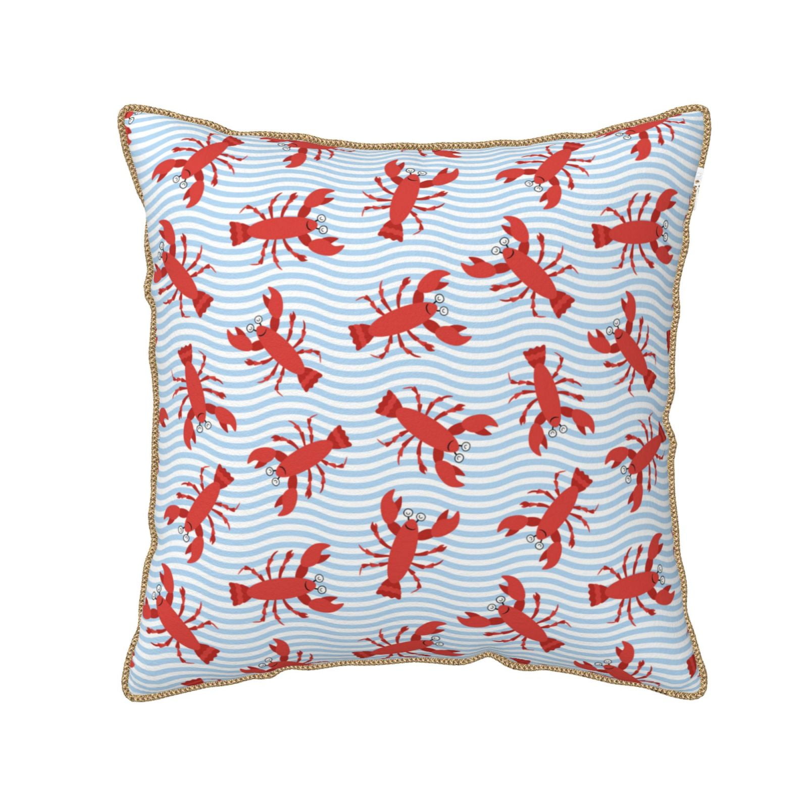 Fotbe Cartoon Lobsters 1 Pattern Velvet Decorative Throw Pillow Covers ...