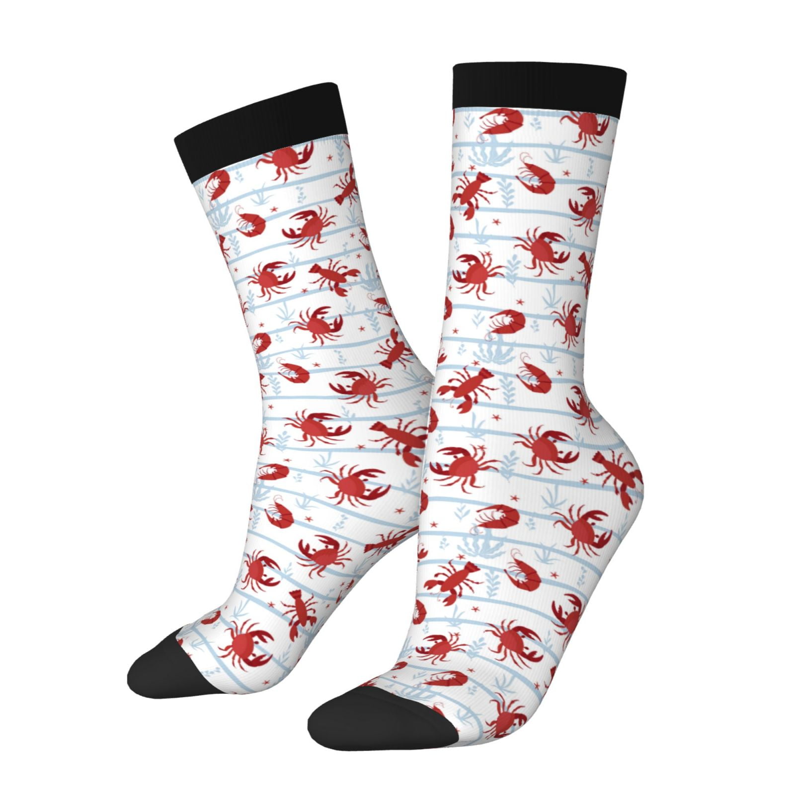 Fotbe Cartoon Lobsters Pattern Long Socks for Men & Women – Breathable ...