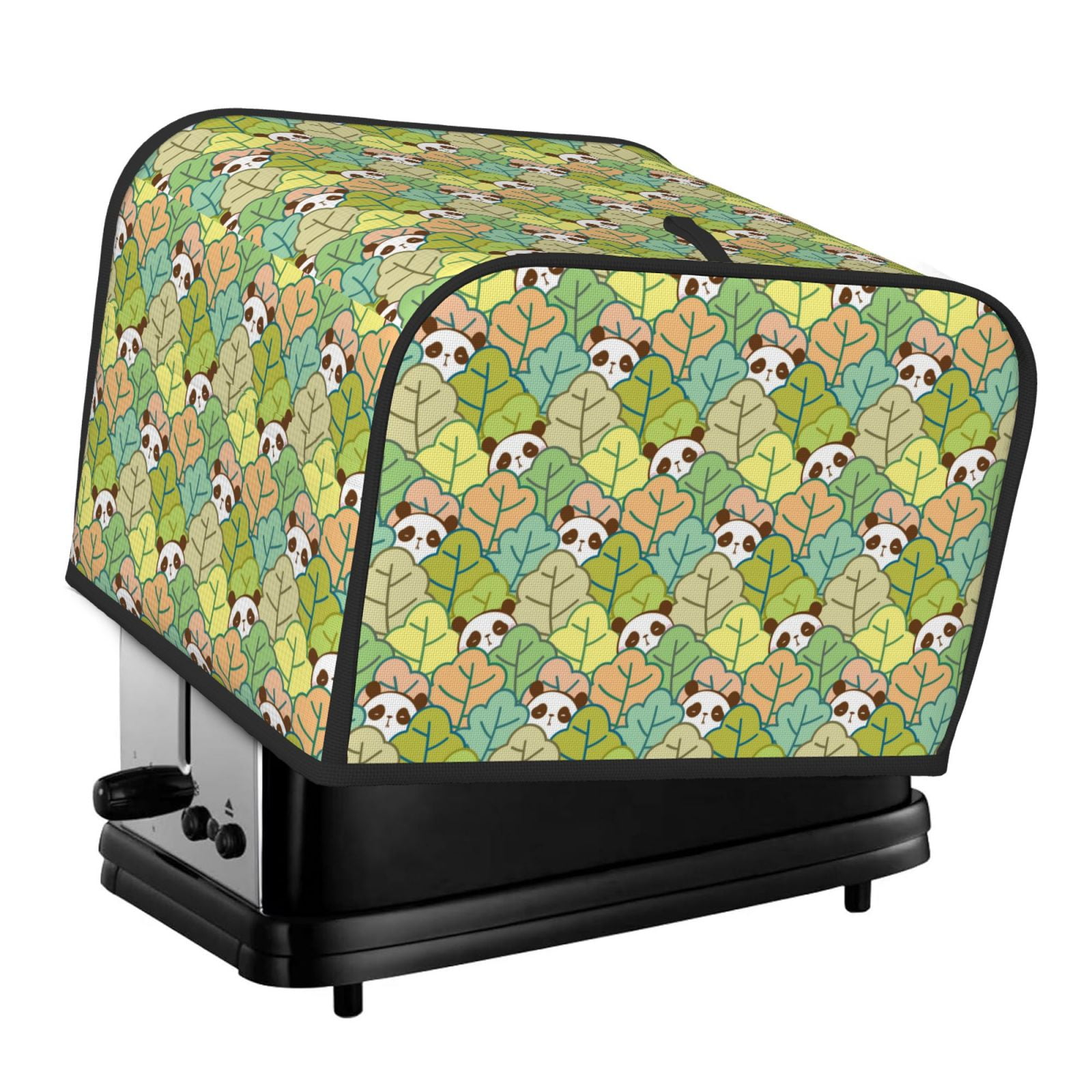 Fotbe Cartoon Panda And Leaf for Four Slice Toaster Cover, Fingerprint ...