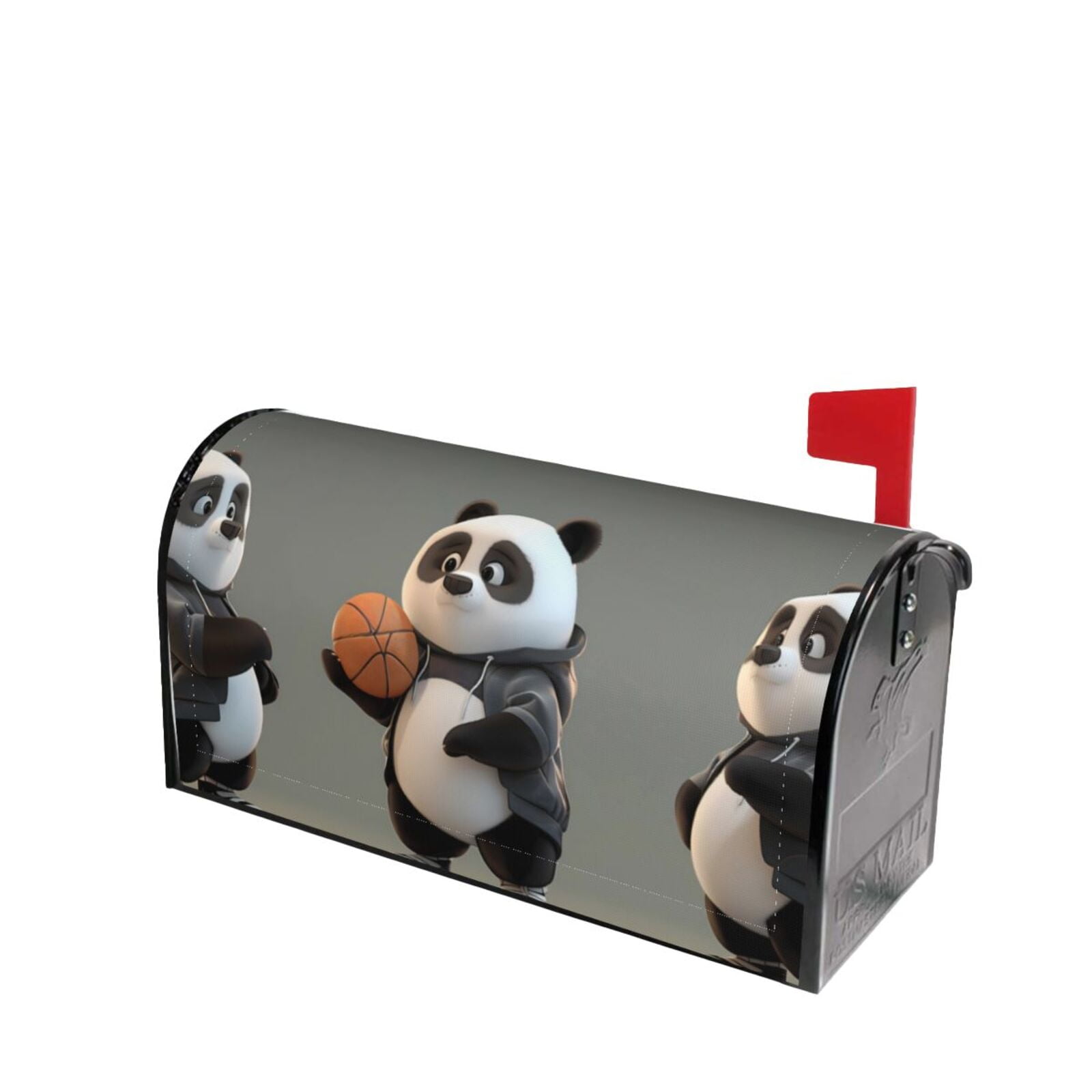 Fotbe Cartoon Pandas Basketball Mailbox Covers Post Letter Box Cover ...