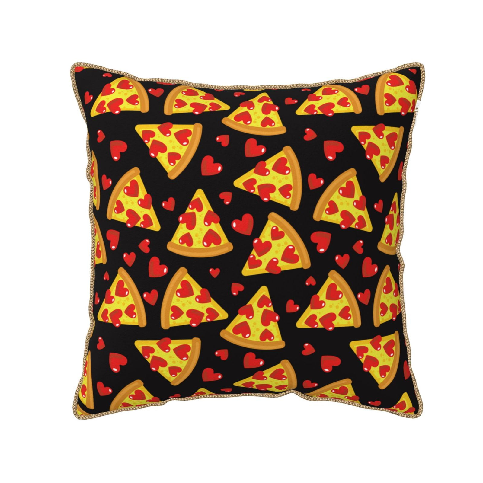 Fotbe Cartoon Pizza Pattern Velvet Decorative Throw Pillow Covers with ...