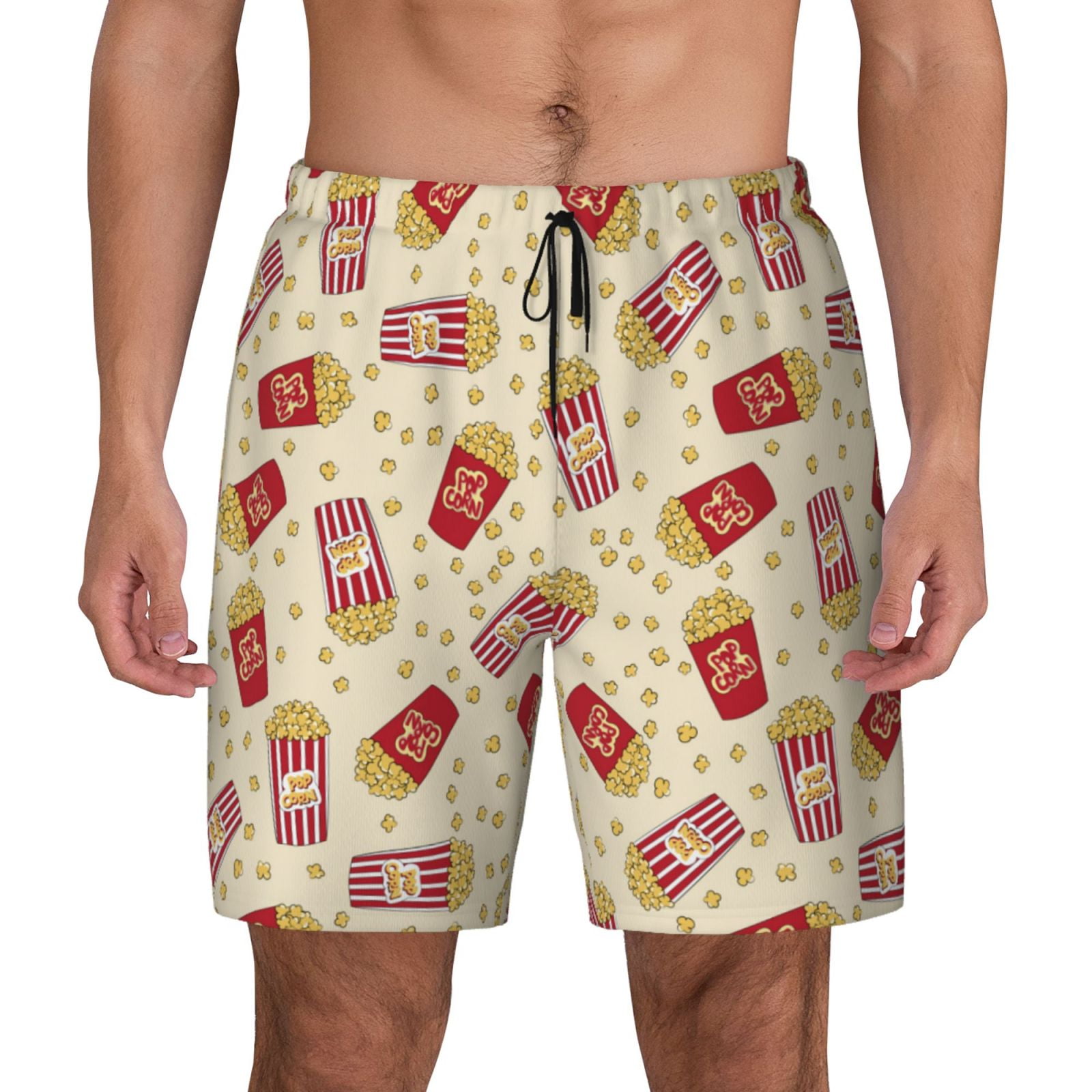 Fotbe Cartoon Popcorn Men’s Swim Trunks Quick Dry Swim Shorts Board ...