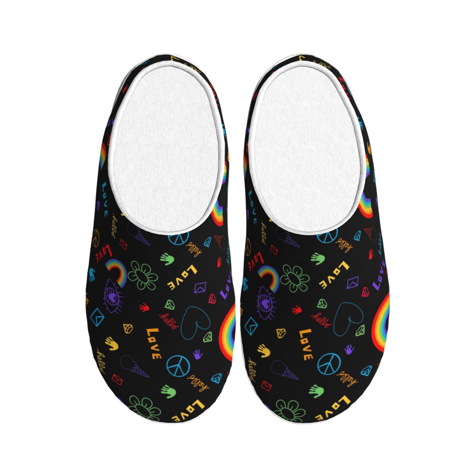 Fotbe Cartoon Pride Lgbt Pattern Women's Fuzzy Curly Fur Memory Foam ...