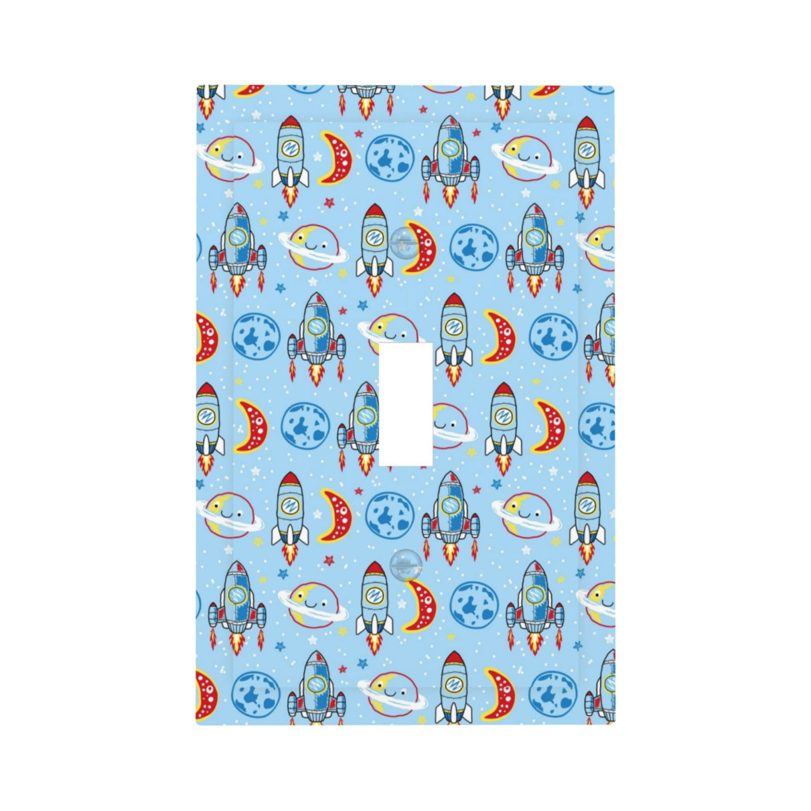 Fotbe Cartoon Rocket With Space Print Duplex Receptacle Wall Plate, 1 ...