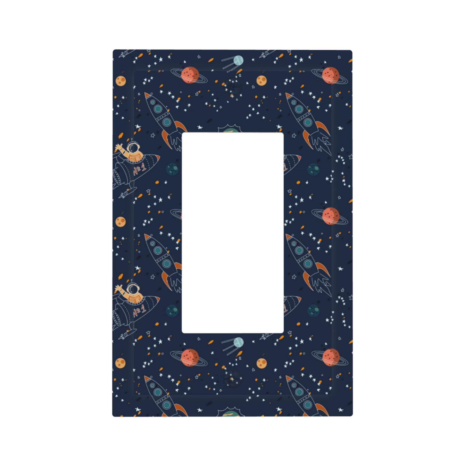Fotbe Cartoon Space Planets Print Duplex Receptacle Wall Plate, 1-Gang ...