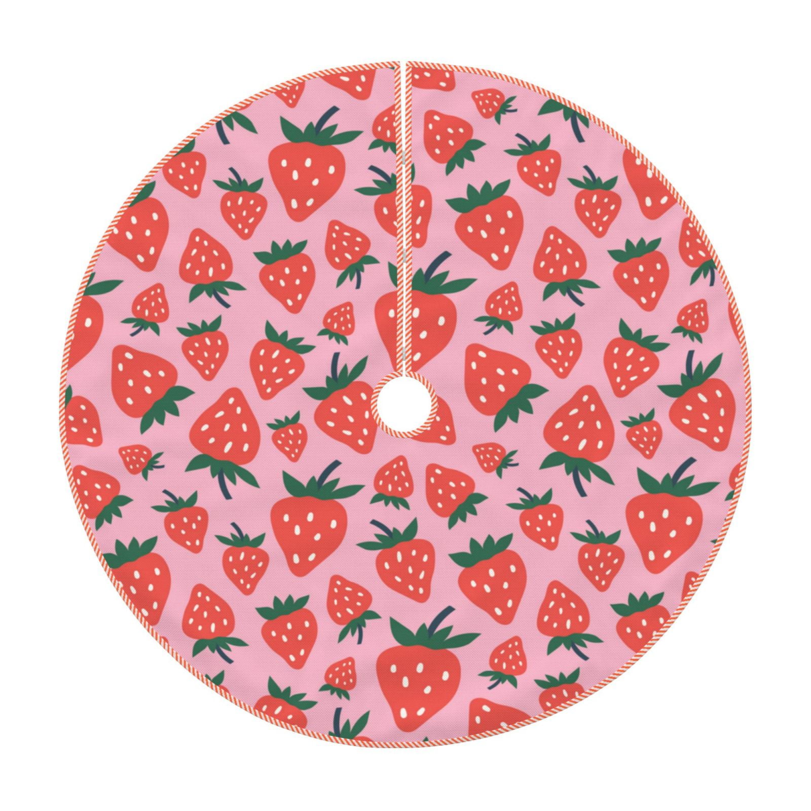 Fotbe Cartoon Strawberry Pattern Christmas Tree Skirt, Tree Skirts ...